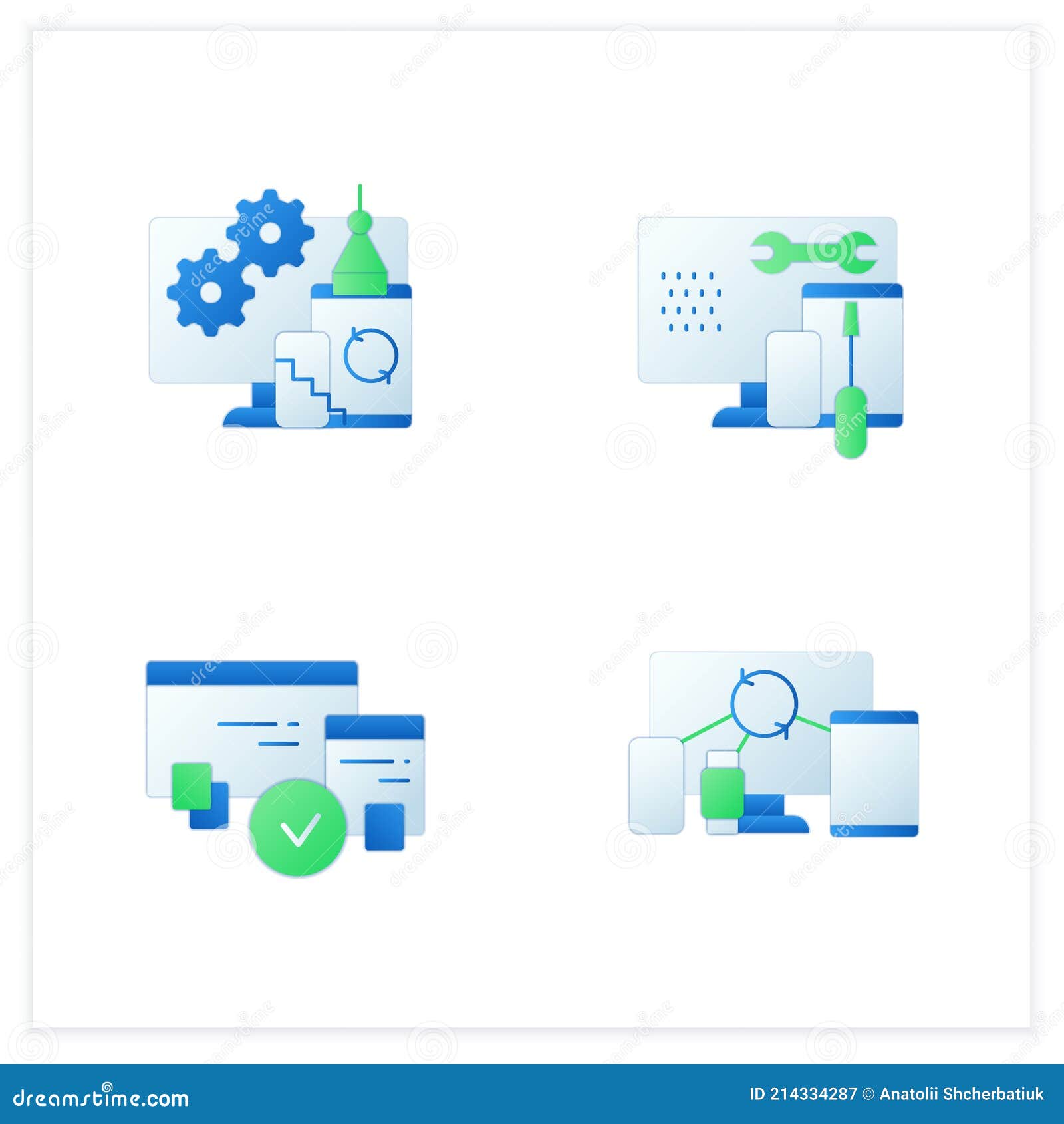 Cross Platform Flat Icons Set Stock Vector - Illustration of ...