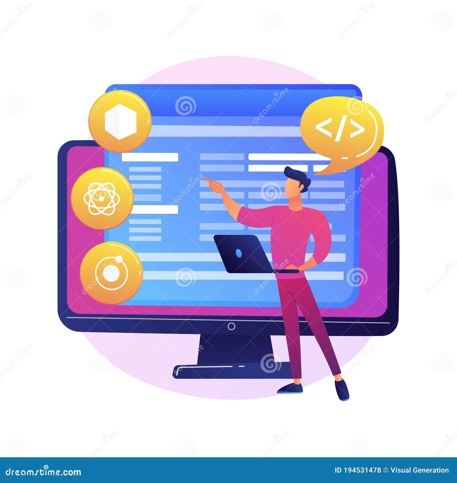 Cross Platform Frameworks Abstract Concept Vector Illustration Stock