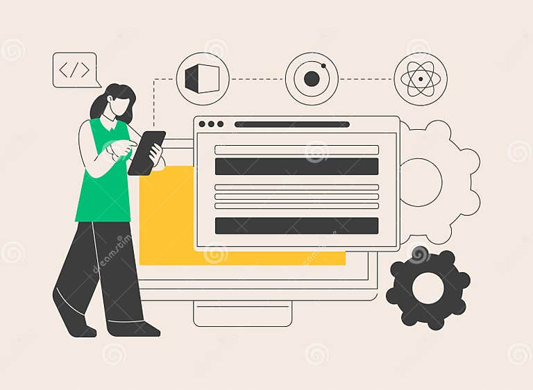 Cross-platform Frameworks Abstract Concept Vector Illustration. Stock ...