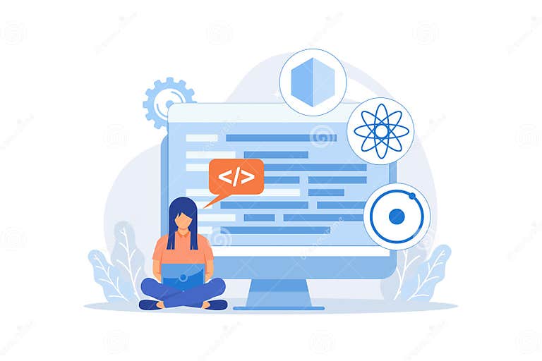 Cross Platform Frameworks Programming Build Tool Software Development Framework Stock Vector