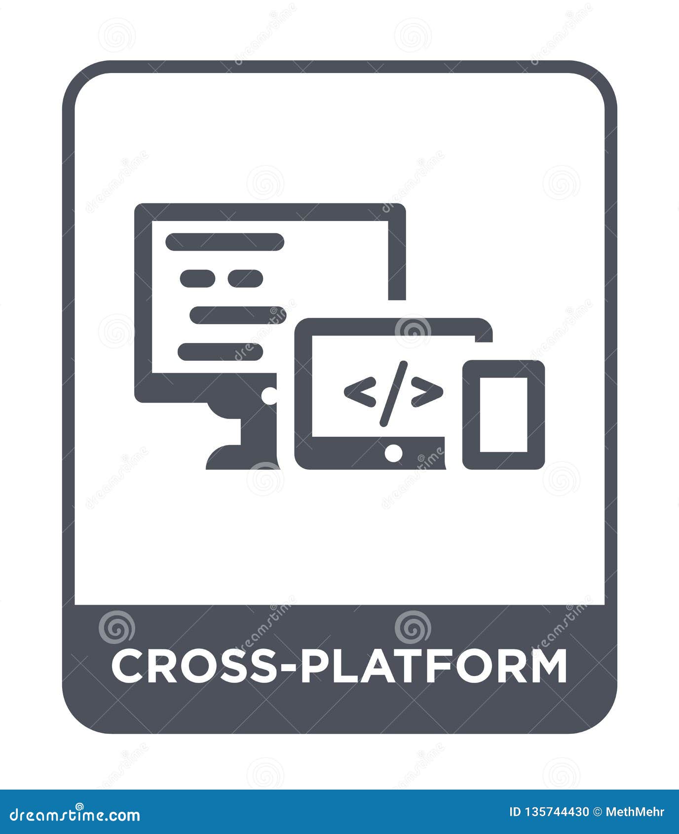 Cross-platform Icon in Trendy Design Style. Cross-platform Icon ...