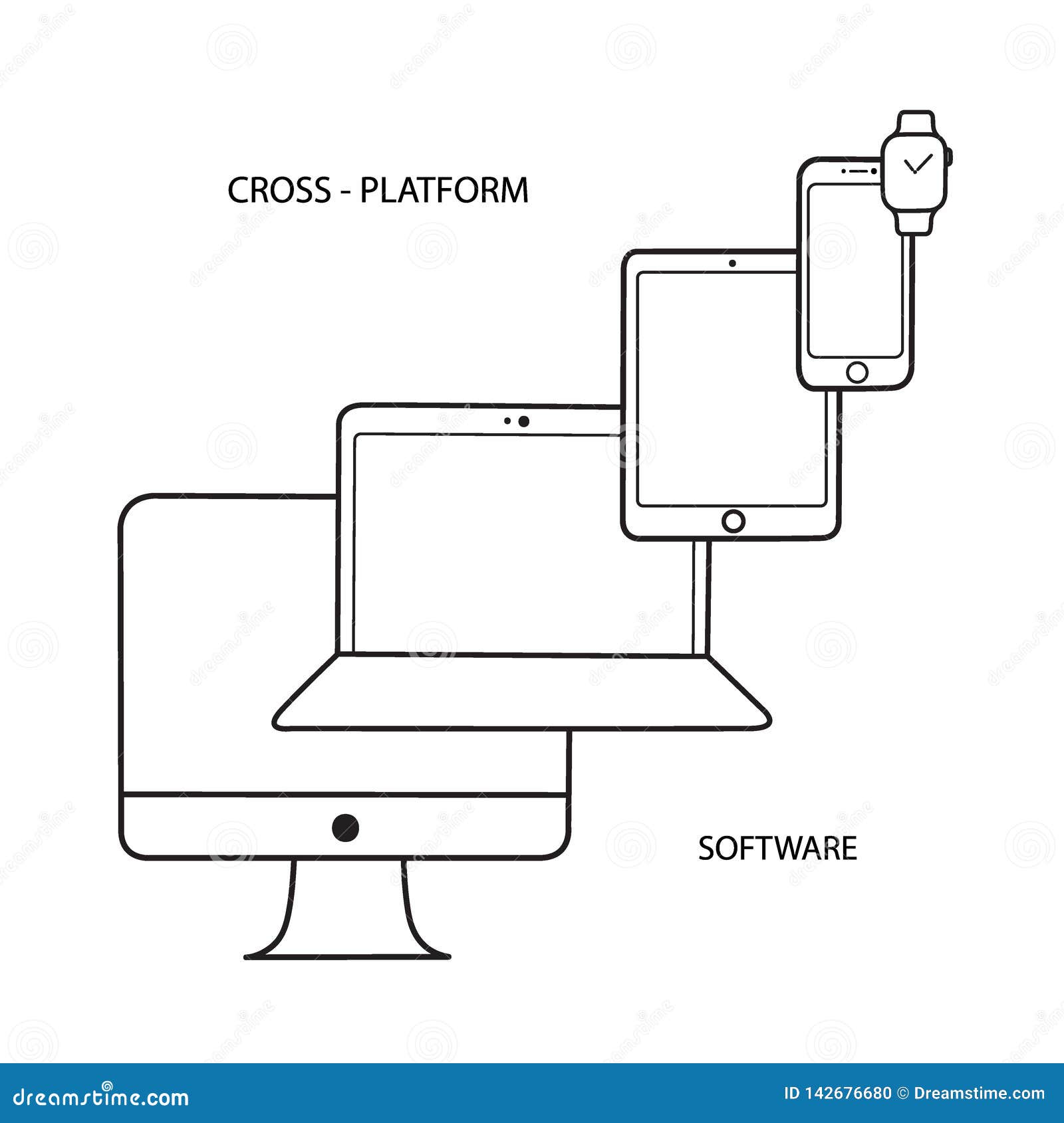 Cross platform icon stock vector. Illustration of graphic - 142676680