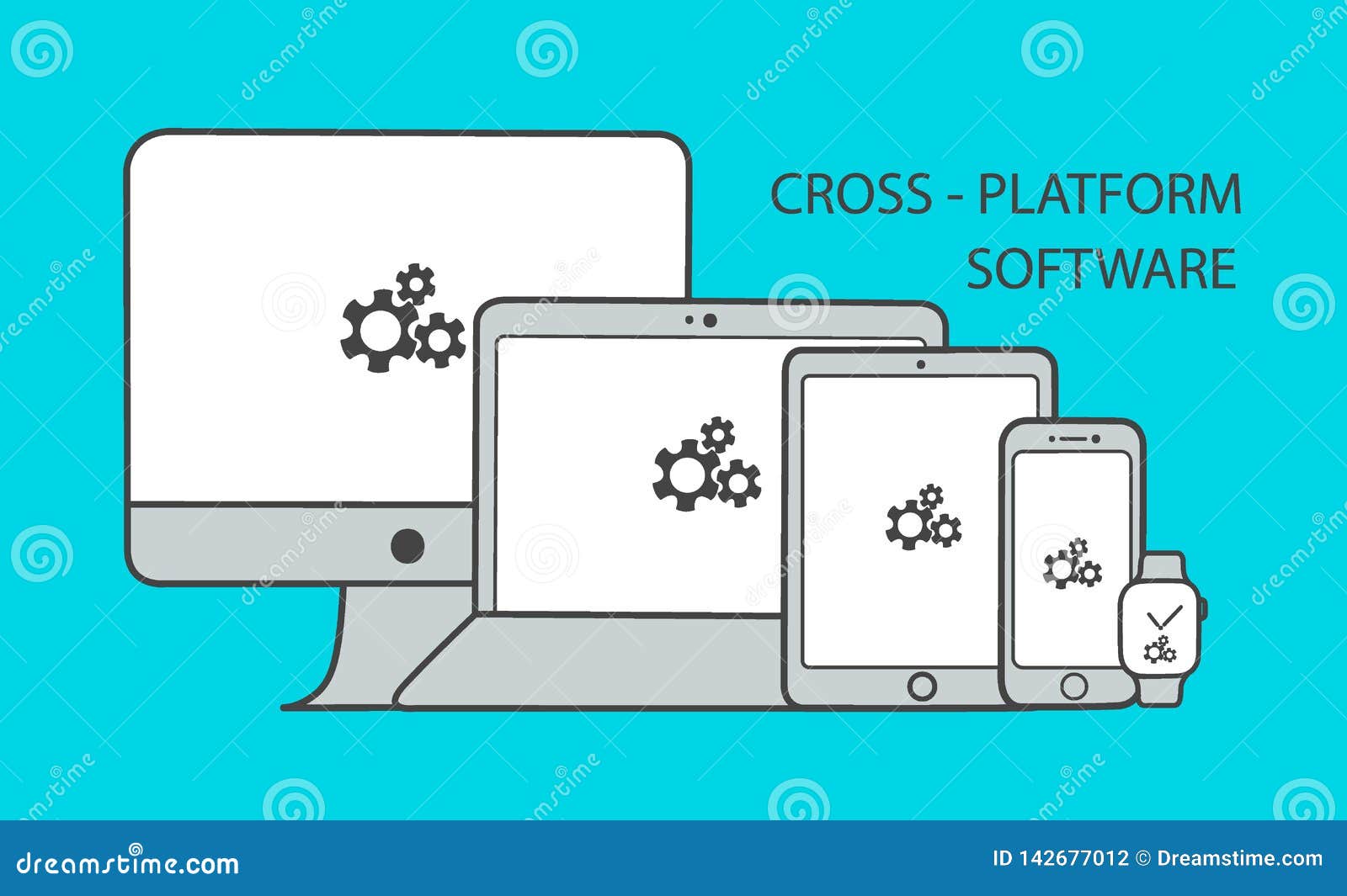 Cross platform icon stock vector. Illustration of interface - 142677012