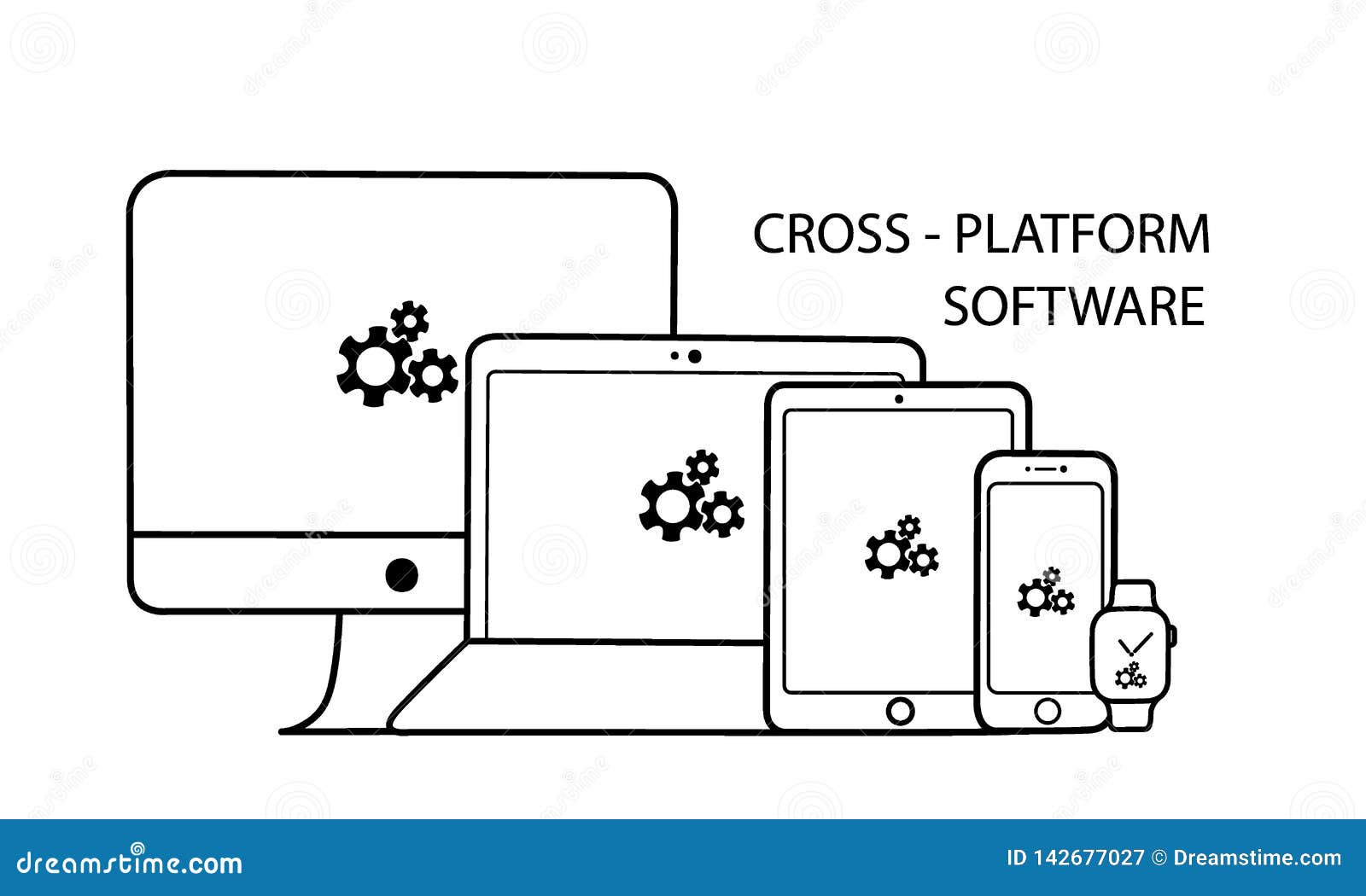 Cross platform icon stock vector. Illustration of laptop - 142677027