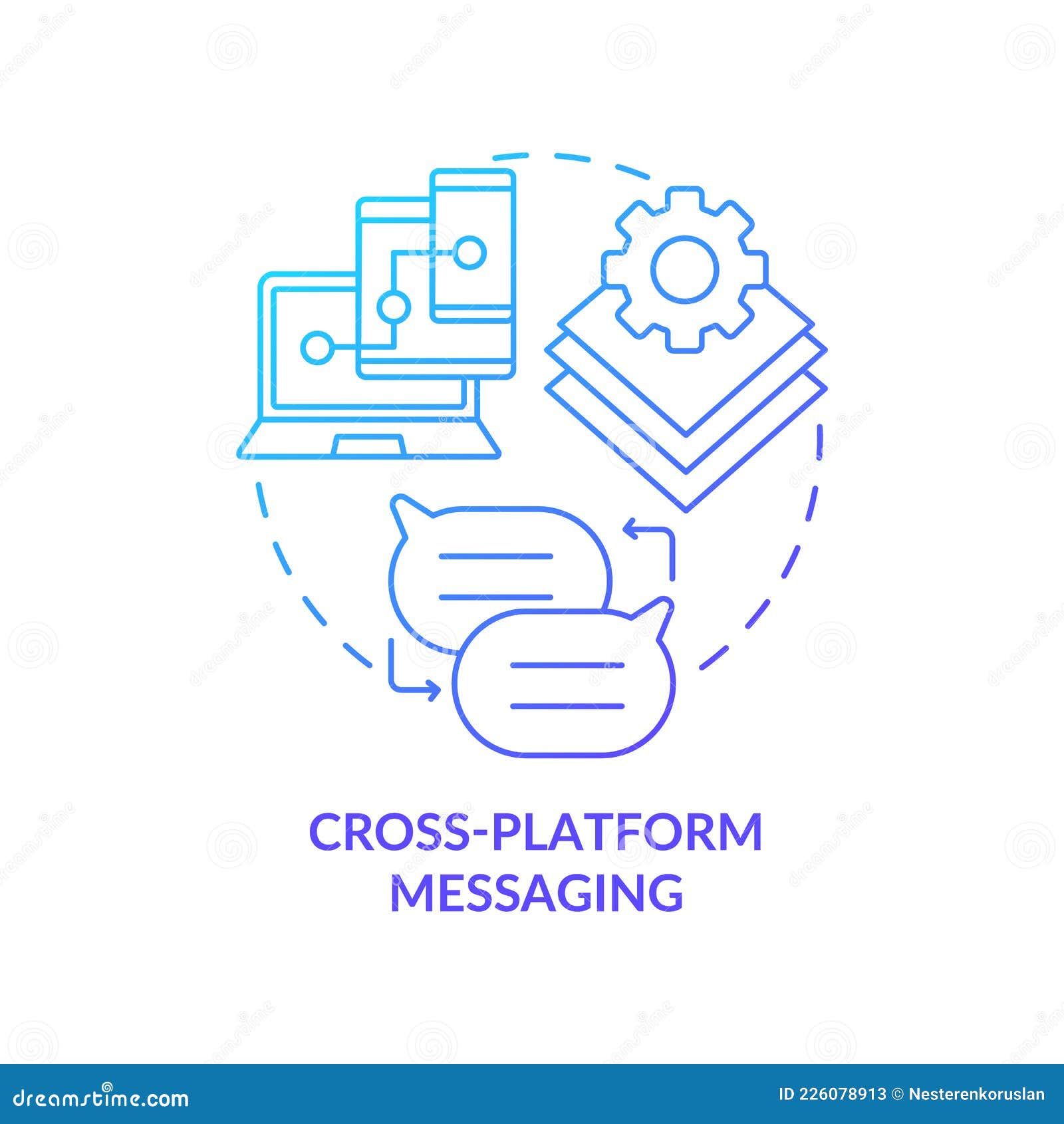 Cross Platform Messaging Blue Gradient Concept Icon Stock Vector ...