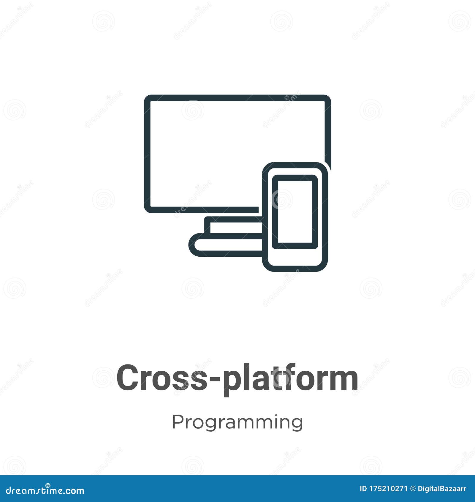 Cross-platform Outline Vector Icon. Thin Line Black Cross-platform Icon ...