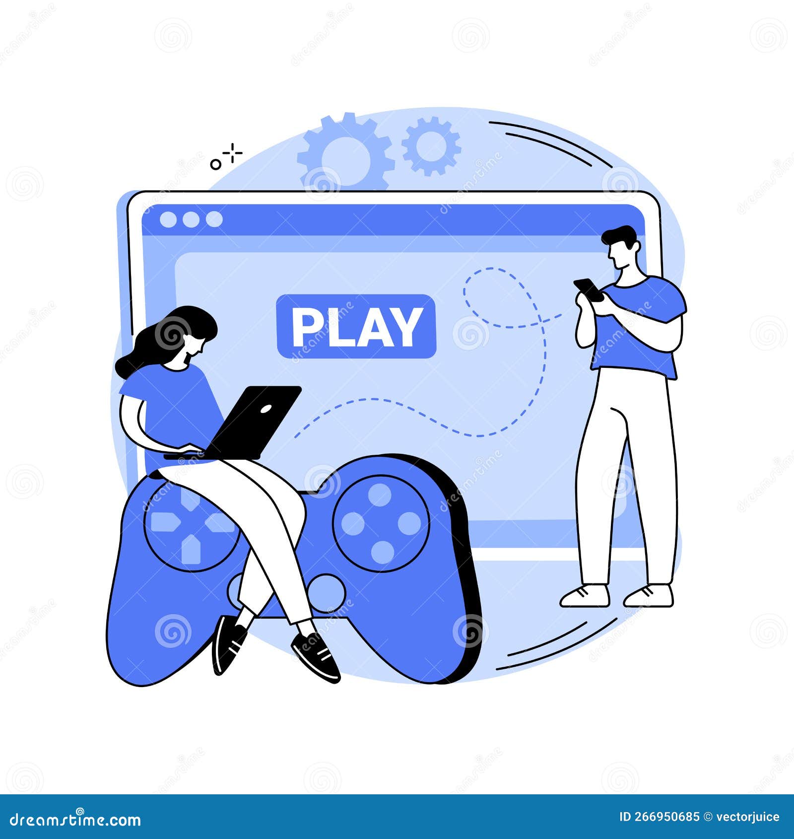 Cross-platform Play Abstract Concept Vector Illustration Stock Vector ...