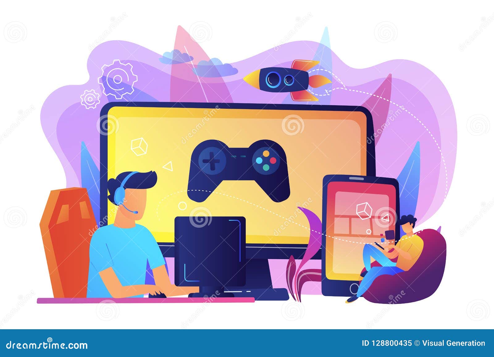 Cross-platform Play Concept Vector Illustration. Stock Vector ...