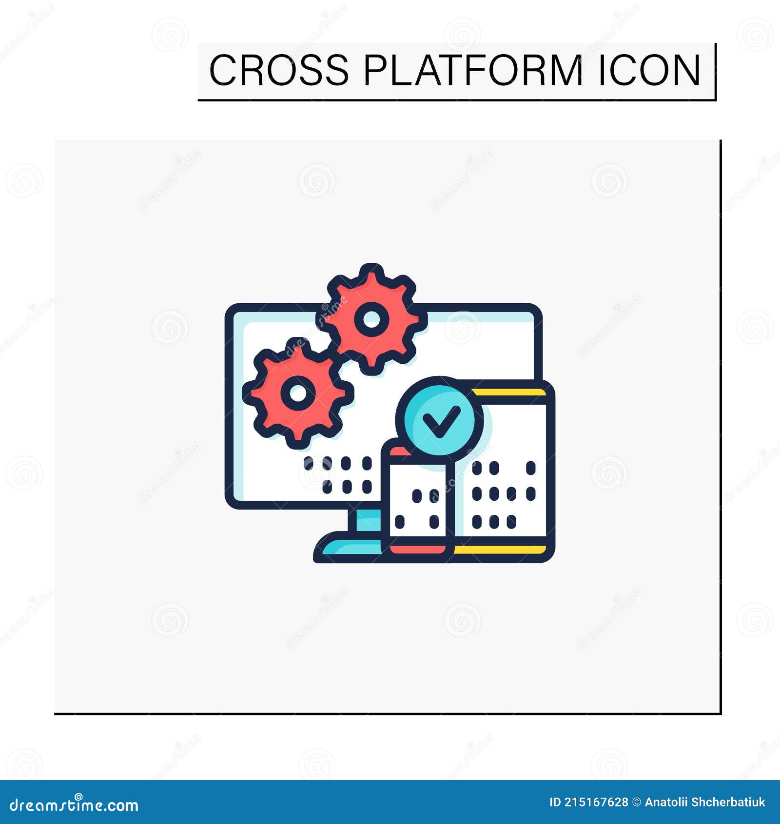 Cross Platform Programming Color Icon Stock Vector - Illustration of ...