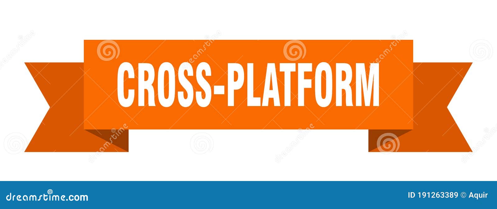 Cross-platform ribbon. stock vector. Illustration of flat - 191263389