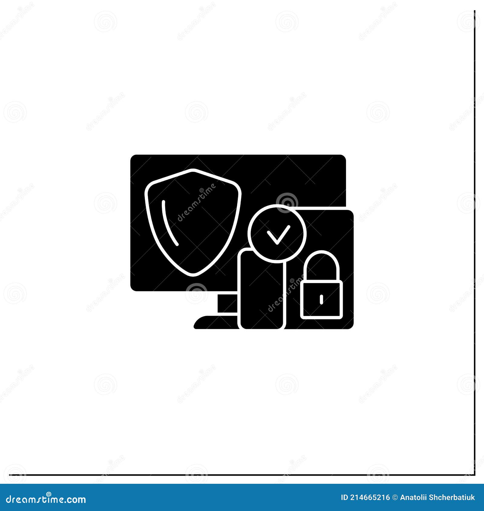Cross Platform Security Glyph Icon Stock Vector - Illustration of ...