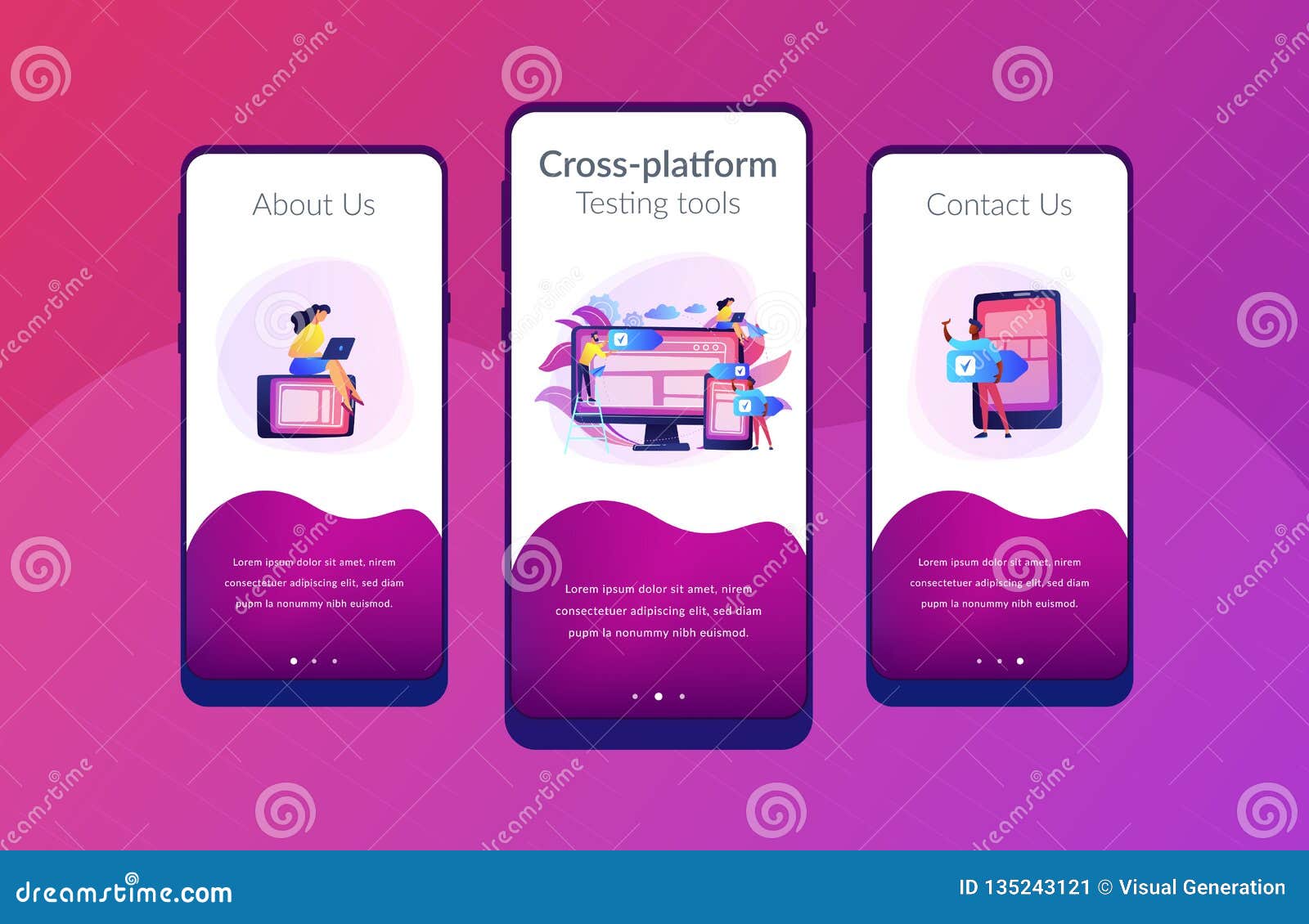 Cross Platform Software App Interface Template Stock Vector