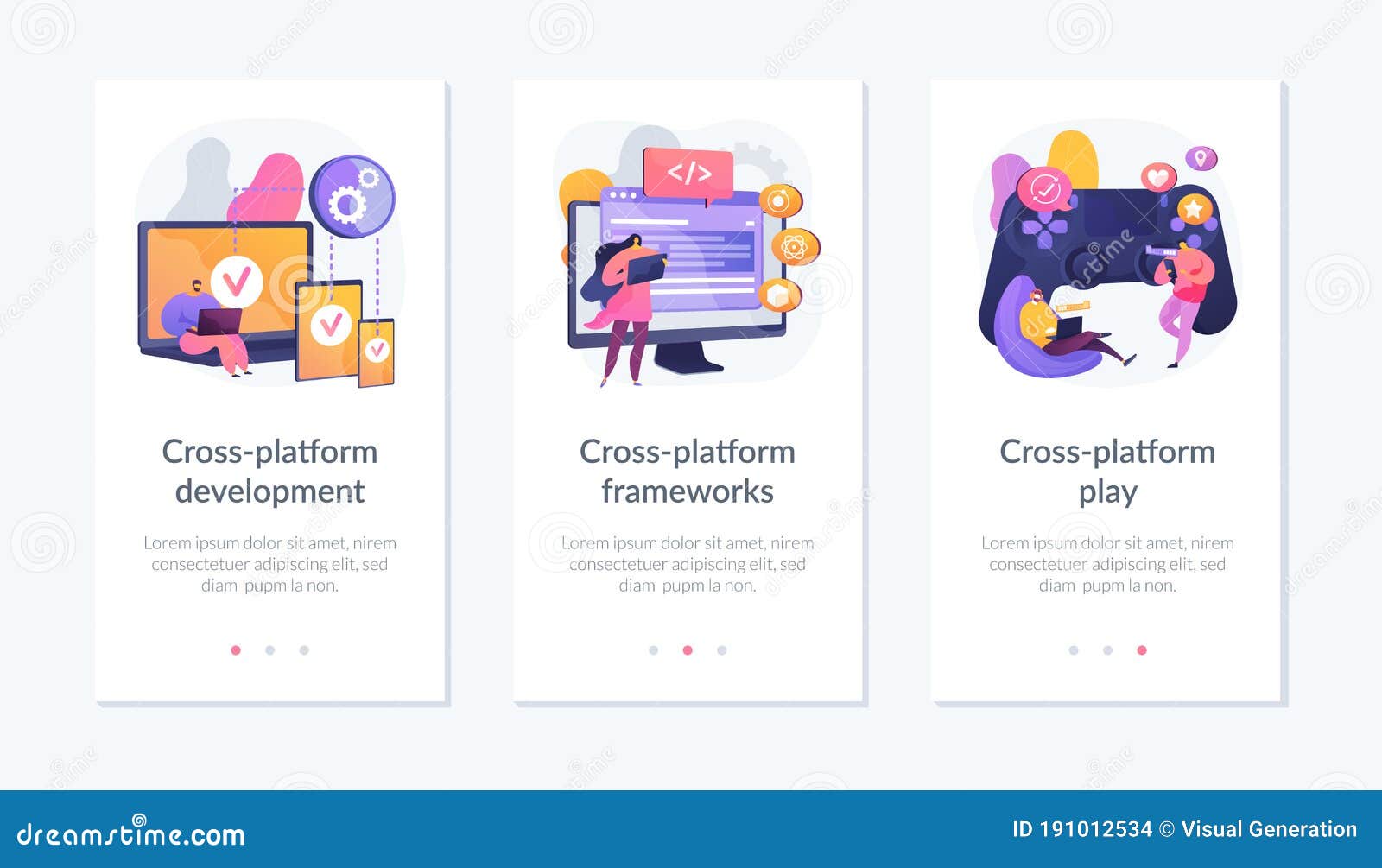 Cross Platform Software Environments App Interface Template Stock Vector Illustration Of