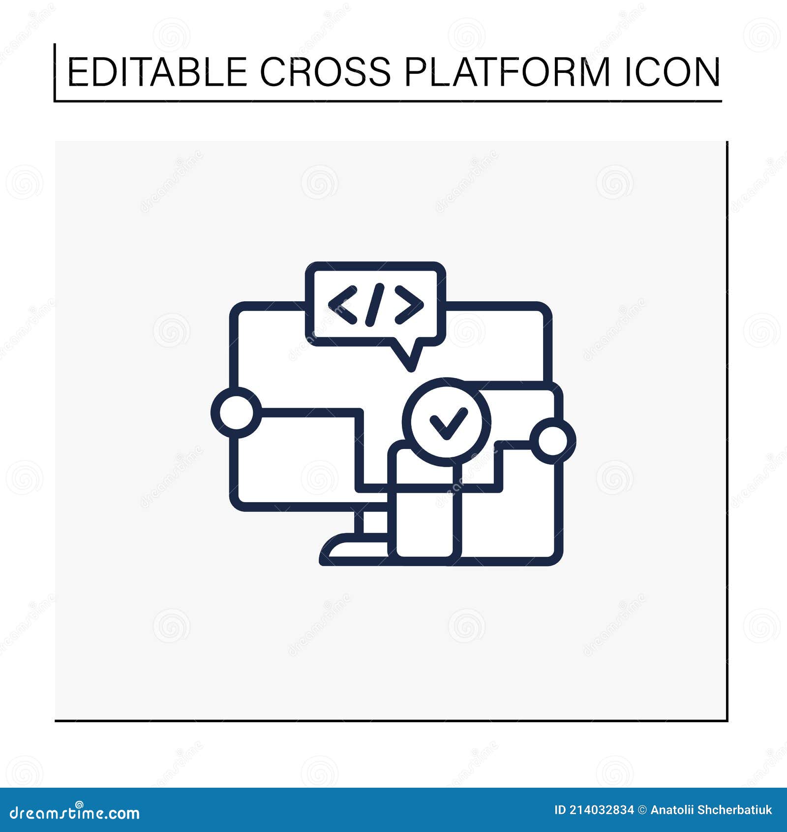 Cross Platform Software Line Icon Stock Vector - Illustration of ...