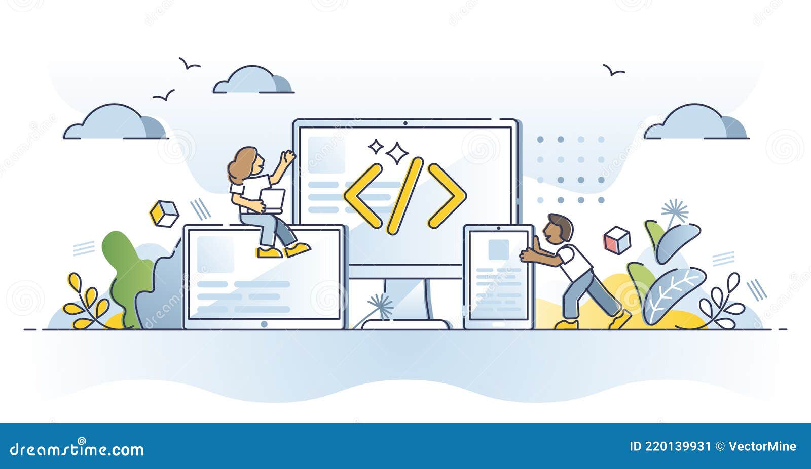 Cross-platform Frameworks Abstract Concept Vector Illustration ...