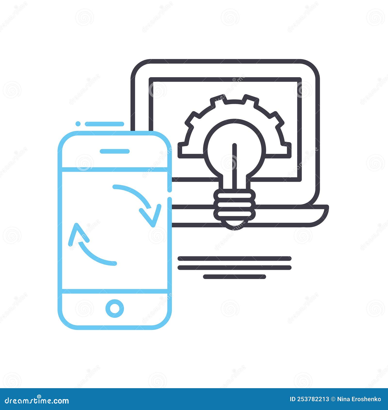 Cross Platform Testing Line Icon, Outline Symbol, Vector Illustration ... Cross Platform Testing Line Icon, Outline Symbol, Vector Illustration ...