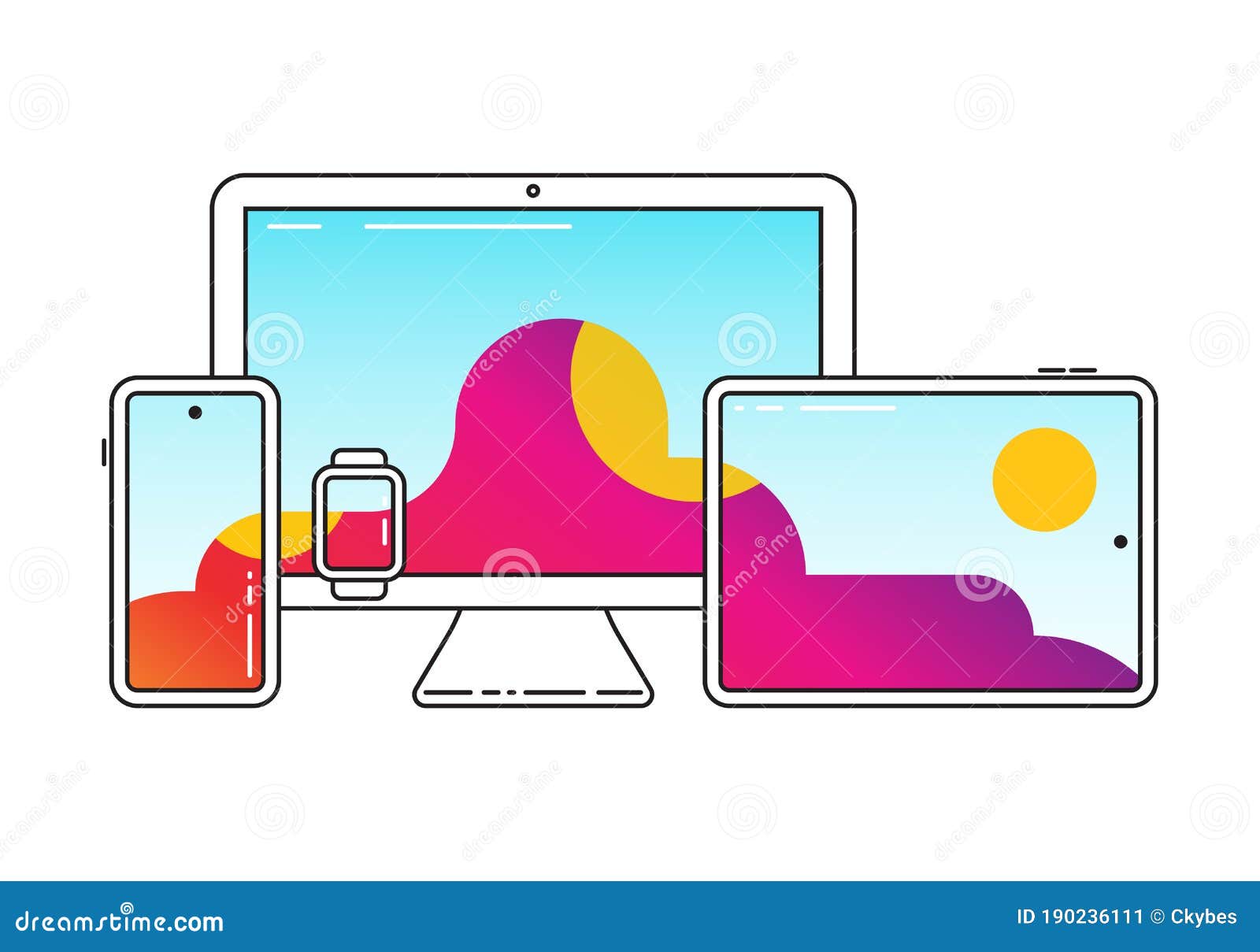 Cross-platform Vector Icons Illustration. Stock Vector - Illustration ...