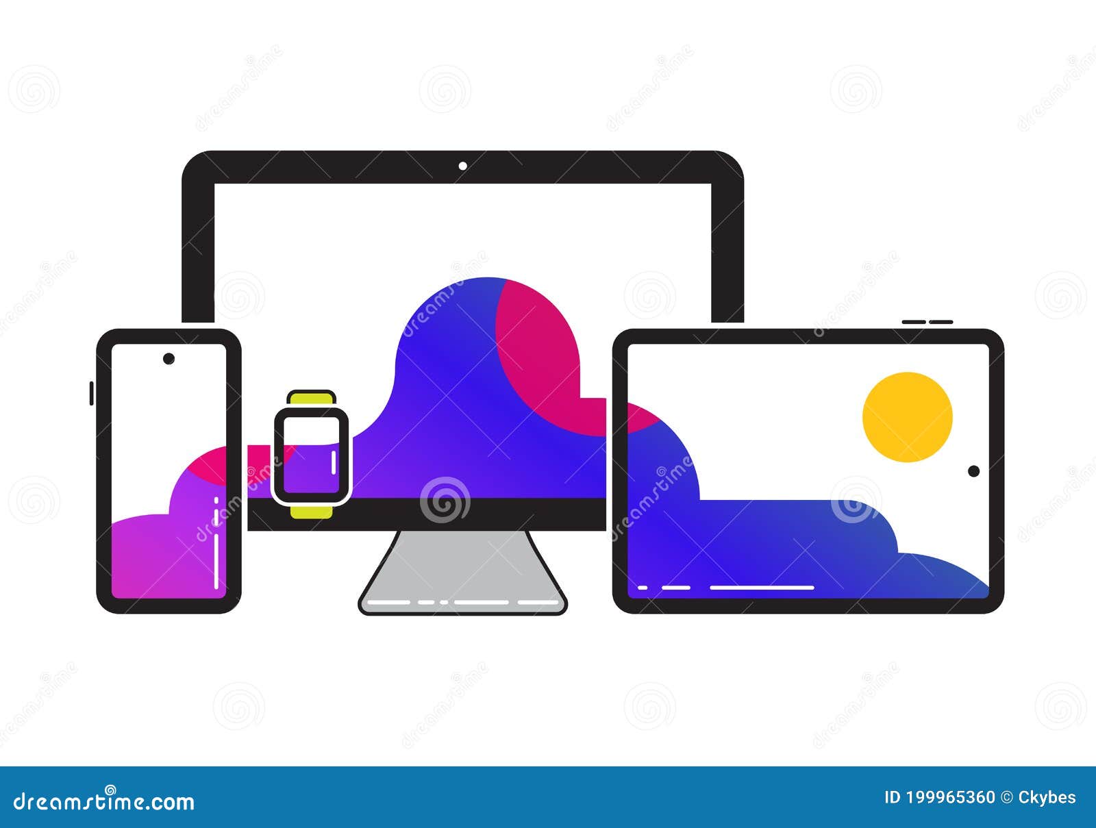 Cross-platform Vector Icons Illustration. Cross Platforming Devices ...
