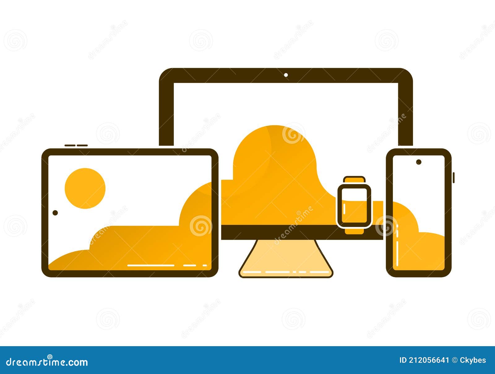 Cross-platform Vector Icons Illustration. Cross Platforming Devices ...