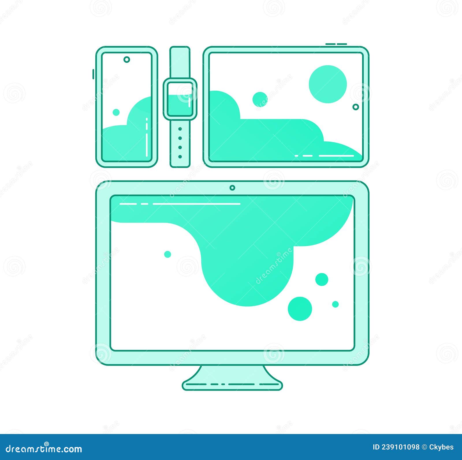 Cross-platform Vector Icons Illustration. Cross Platforming Devices ...