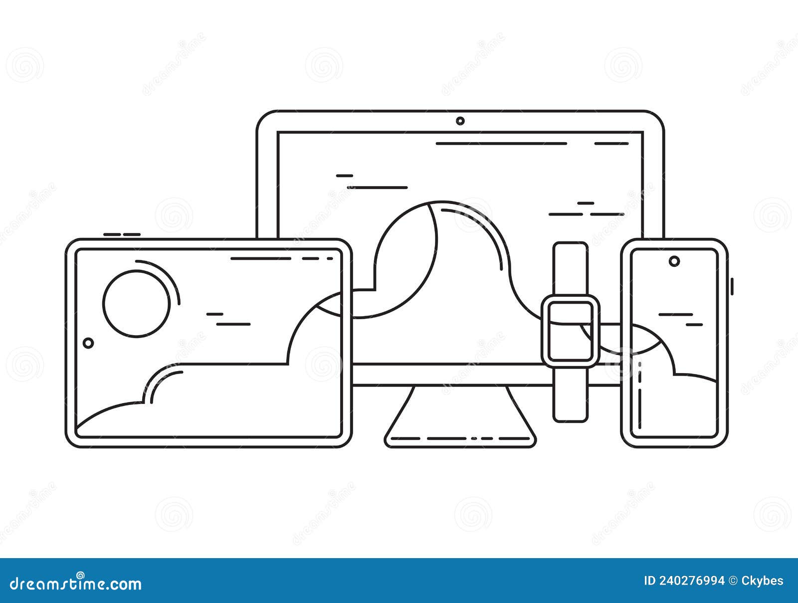 Cross-platform Vector Icons Illustration. Cross Platforming Devices ...