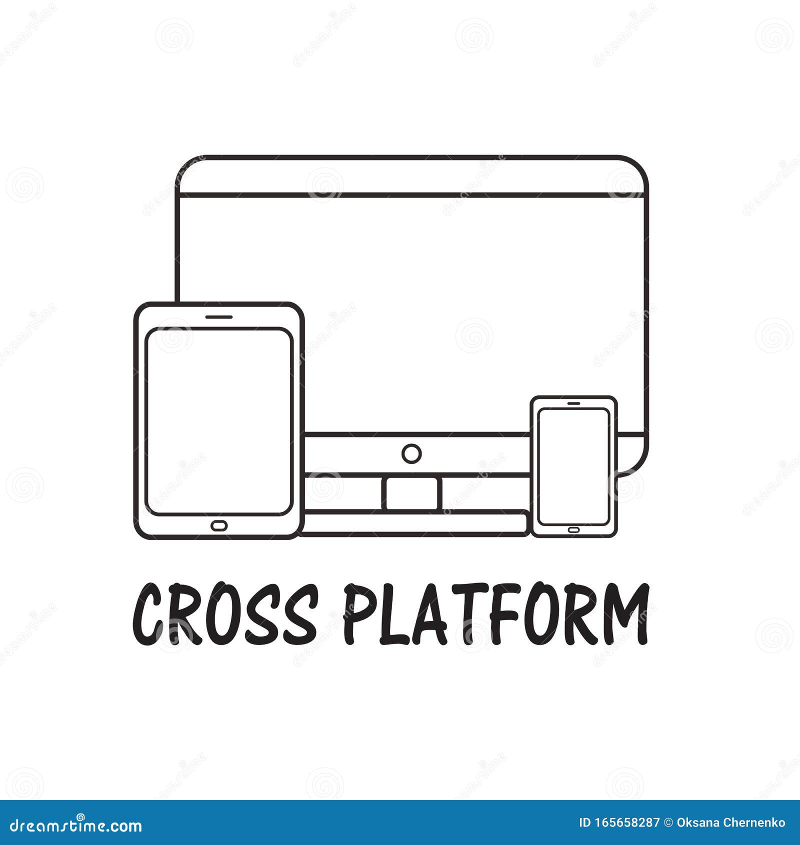 Cross Platform Web Application Development and Flexibility Stock Vector ...