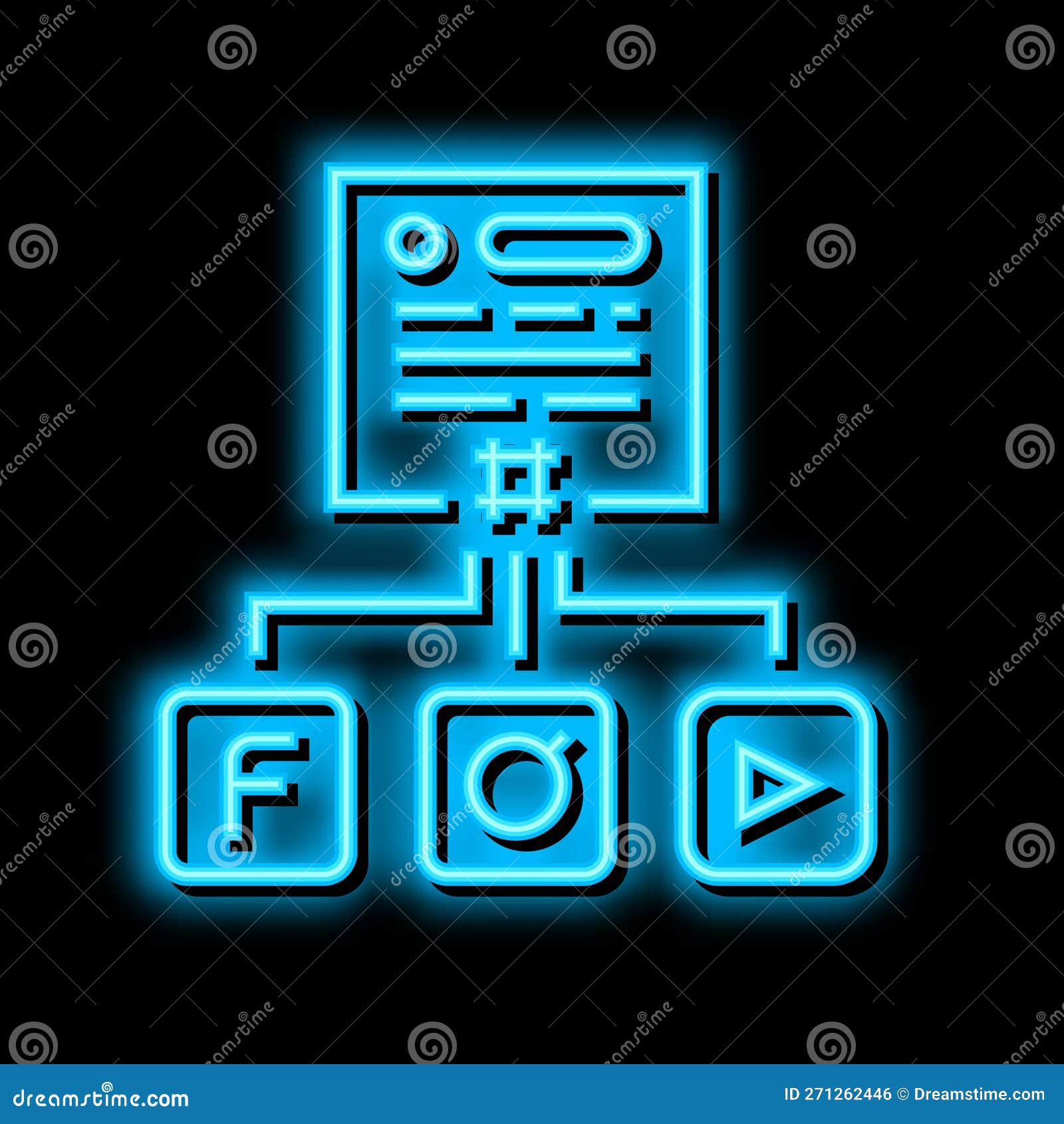 Cross Posting Neon Glow Icon Illustration Stock Vector - Illustration ...