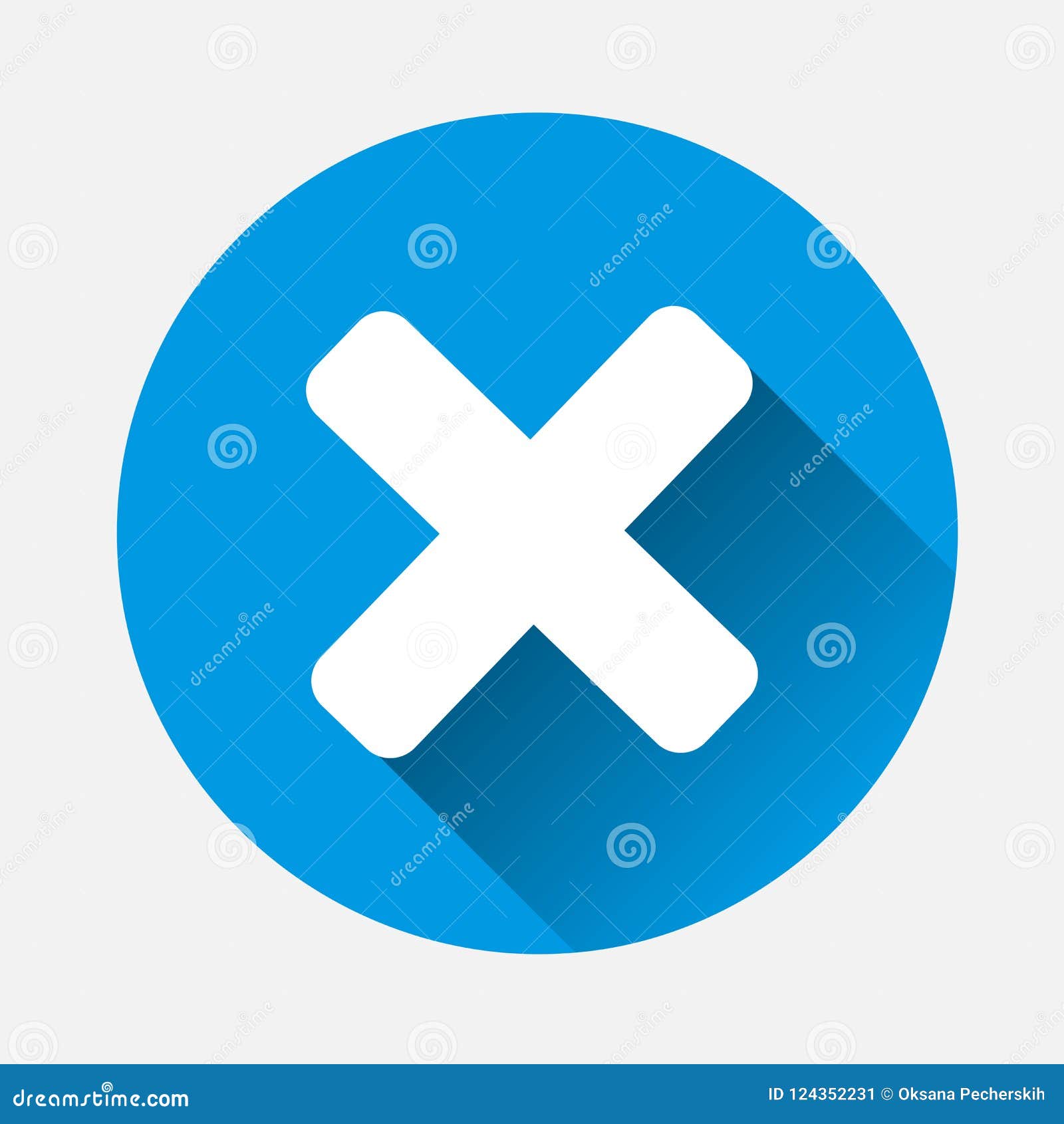 Cross Prohibition Vector on Blue Background. Flat Image Cross Pr Stock ...