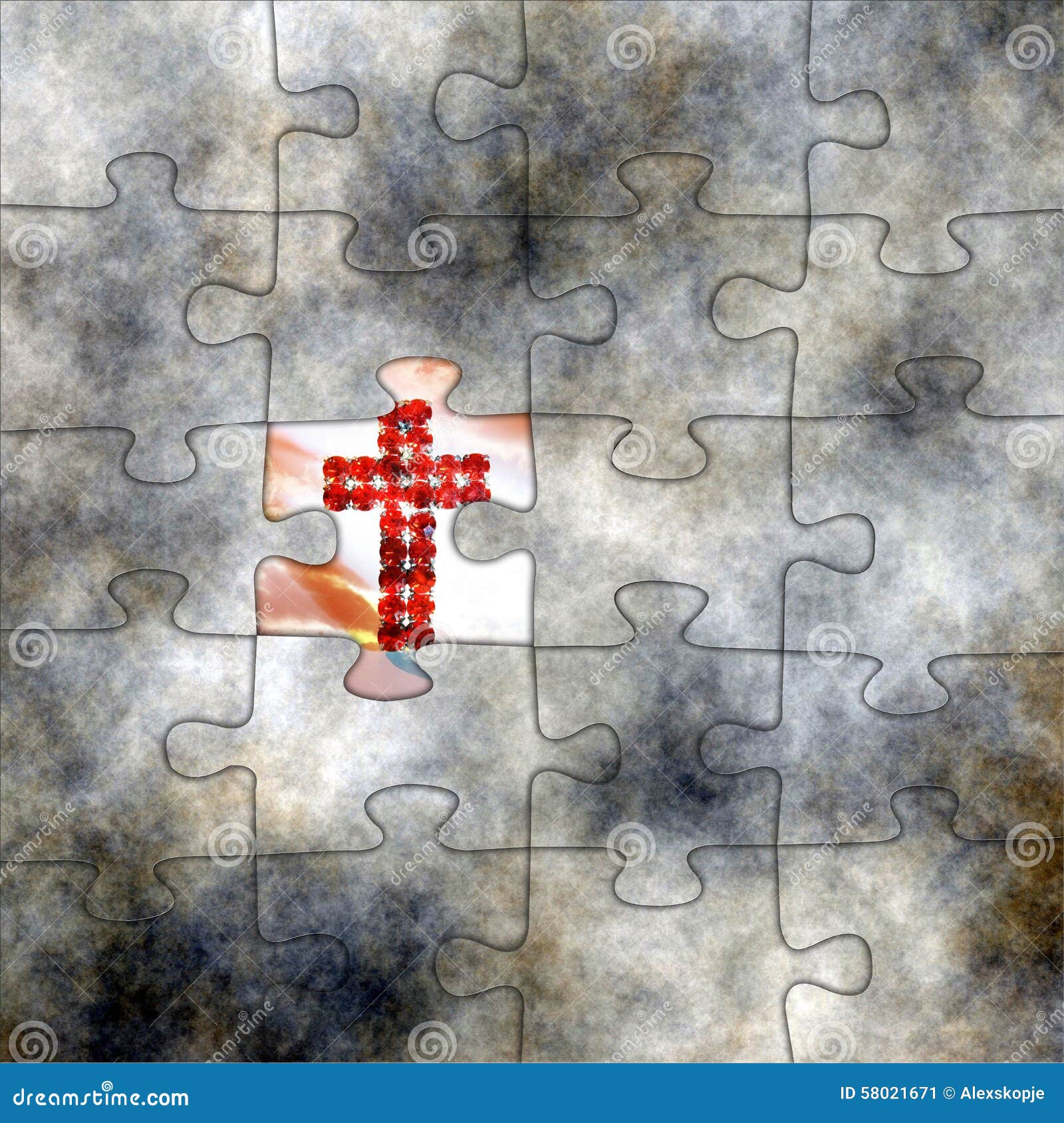 Cross and puzzle concept stock image. Image of christianity - 58021671