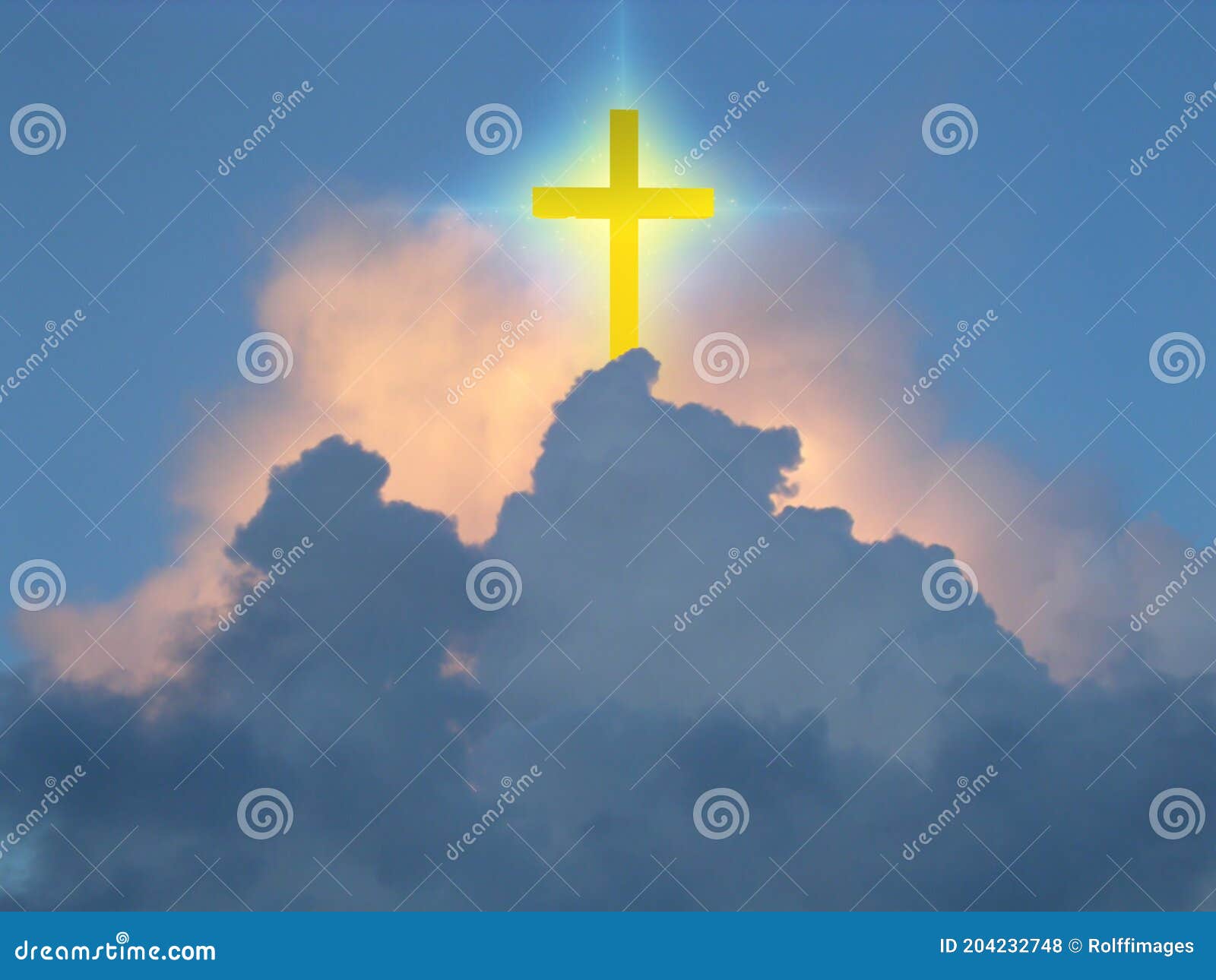 Sun Radiates Through A Cloud And Creates Ocean Spotlight Stock ...