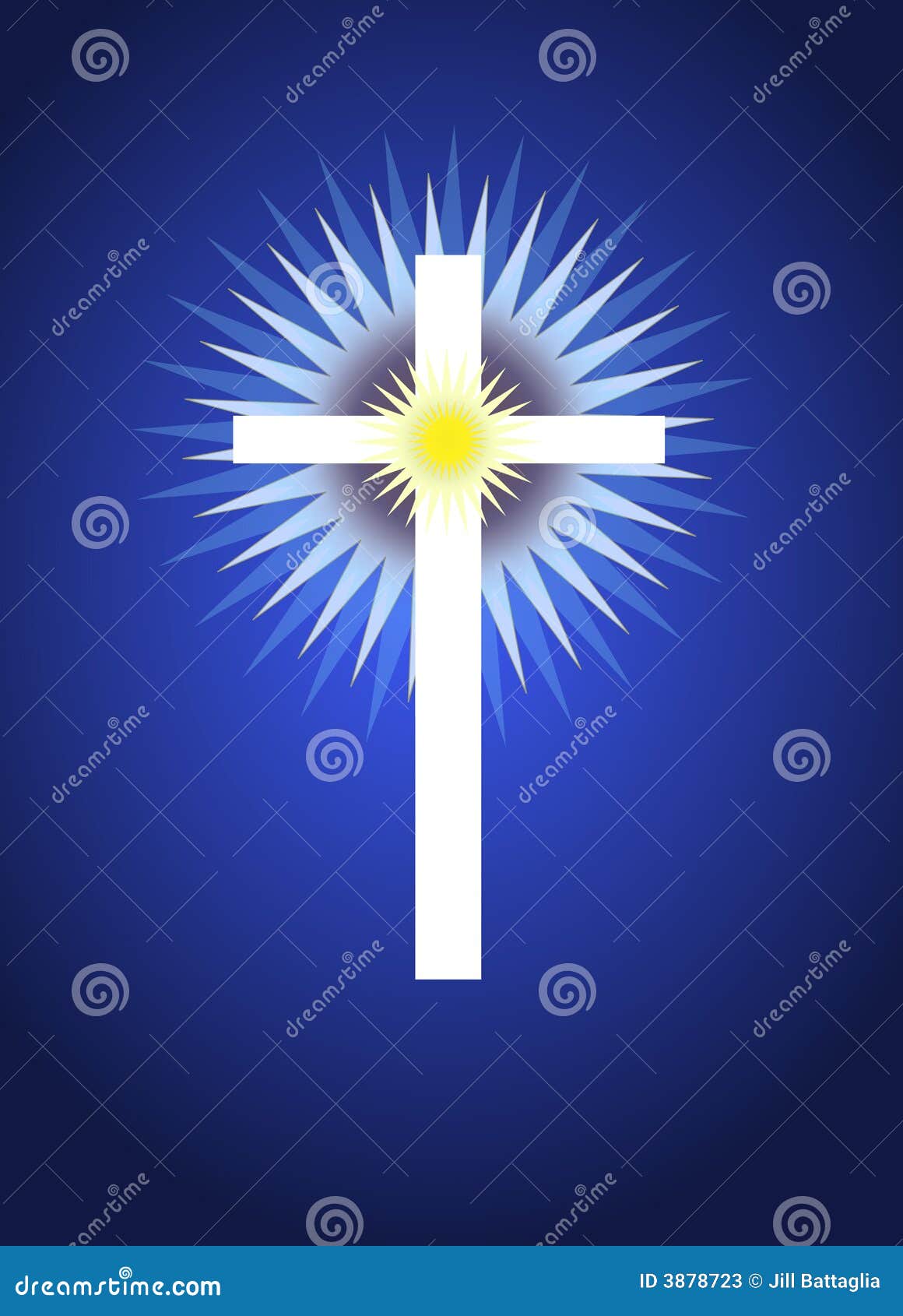 Cross with Radiating Light Behind Stock Illustration - Illustration of ...