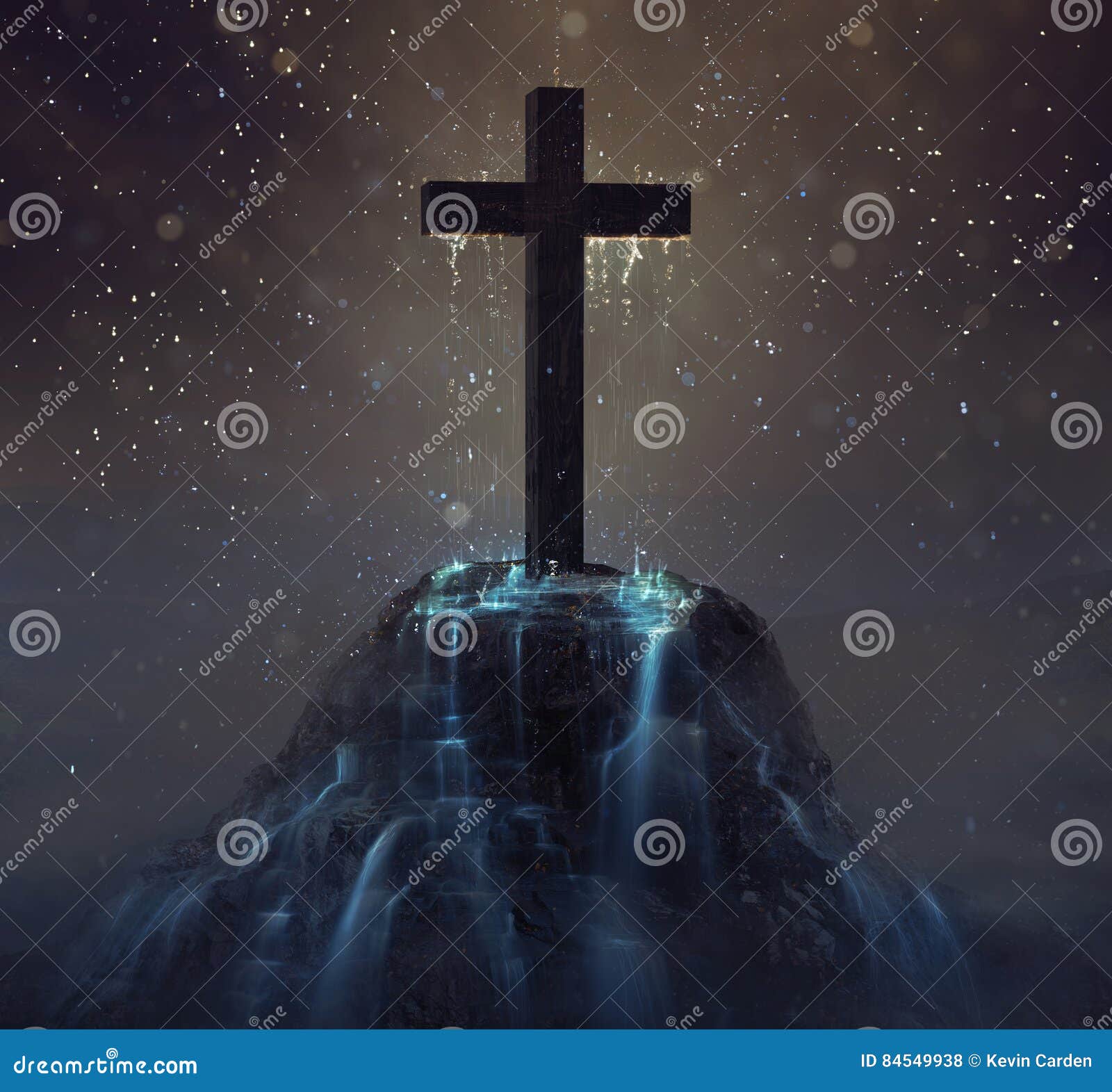 Cross with rain stock photo. Image of concept, shape - 84549938