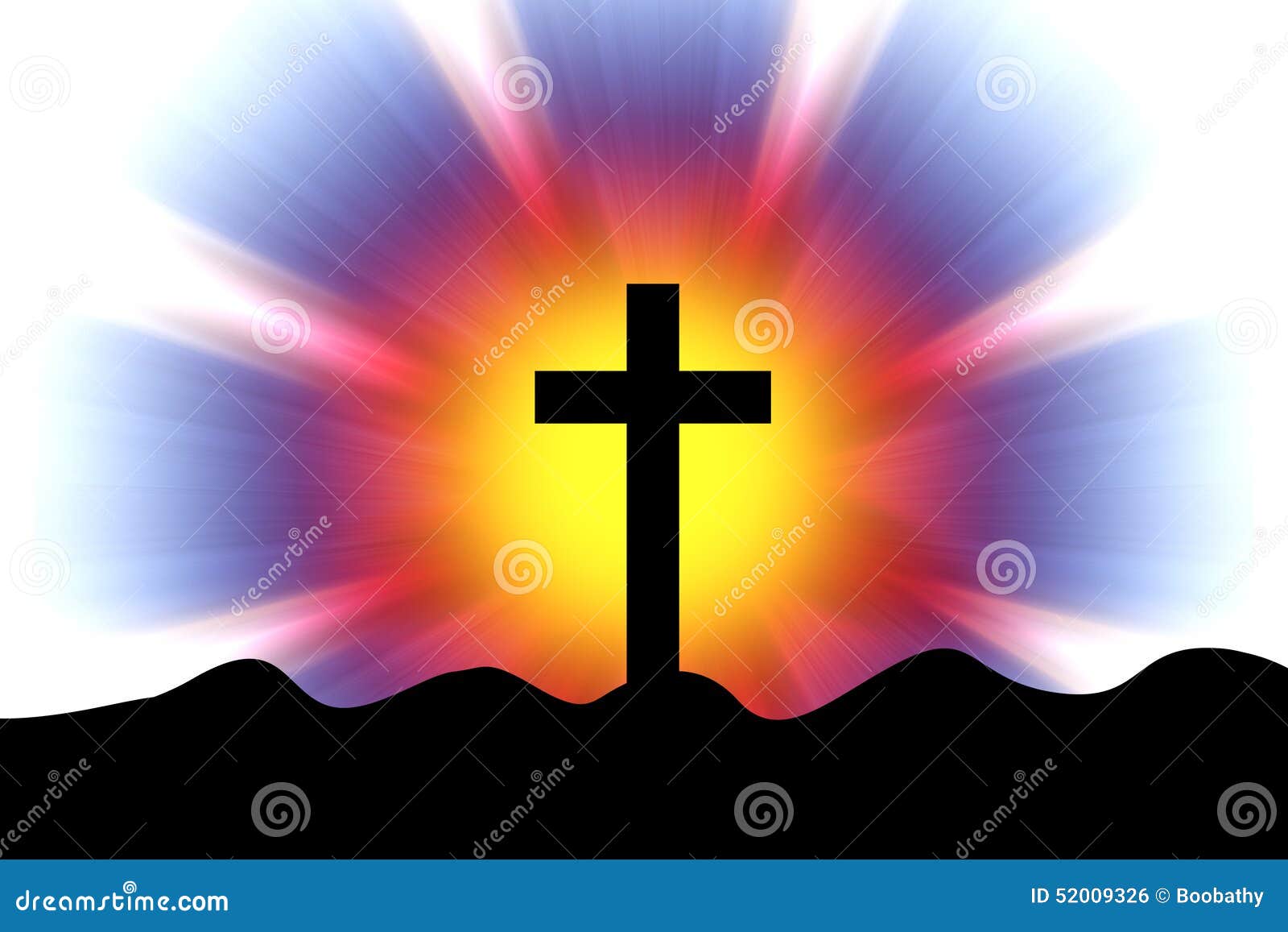 Cross in a rays stock illustration. Illustration of devotional - 52009326
