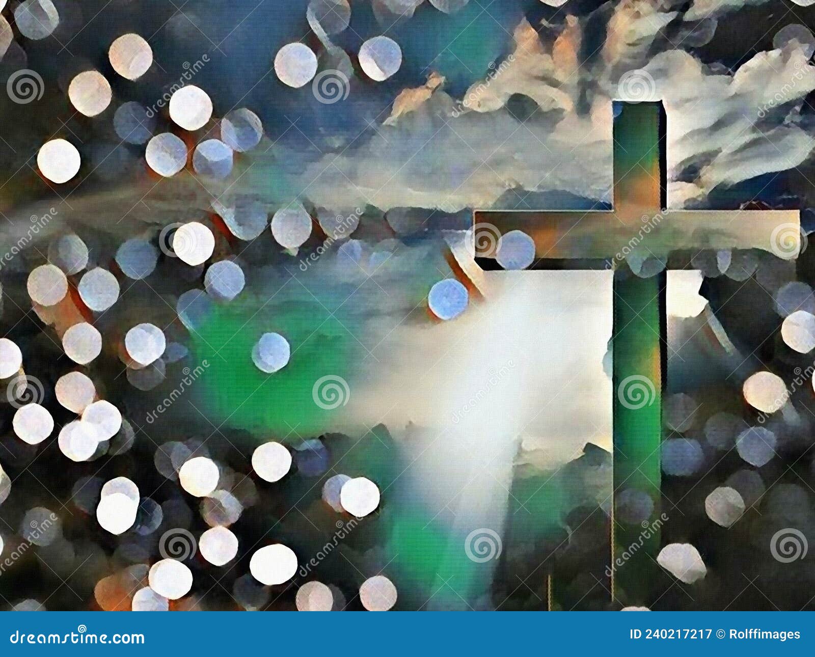 Cross in rays of light stock illustration. Illustration of canvas ...