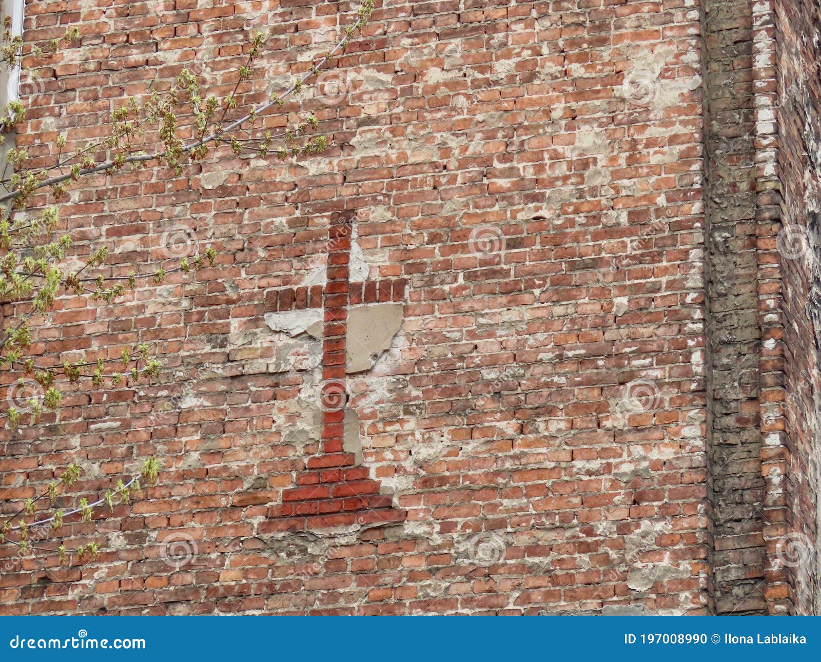 Cross in red bricks stock photo. Image of vintage, pattern - 197008990
