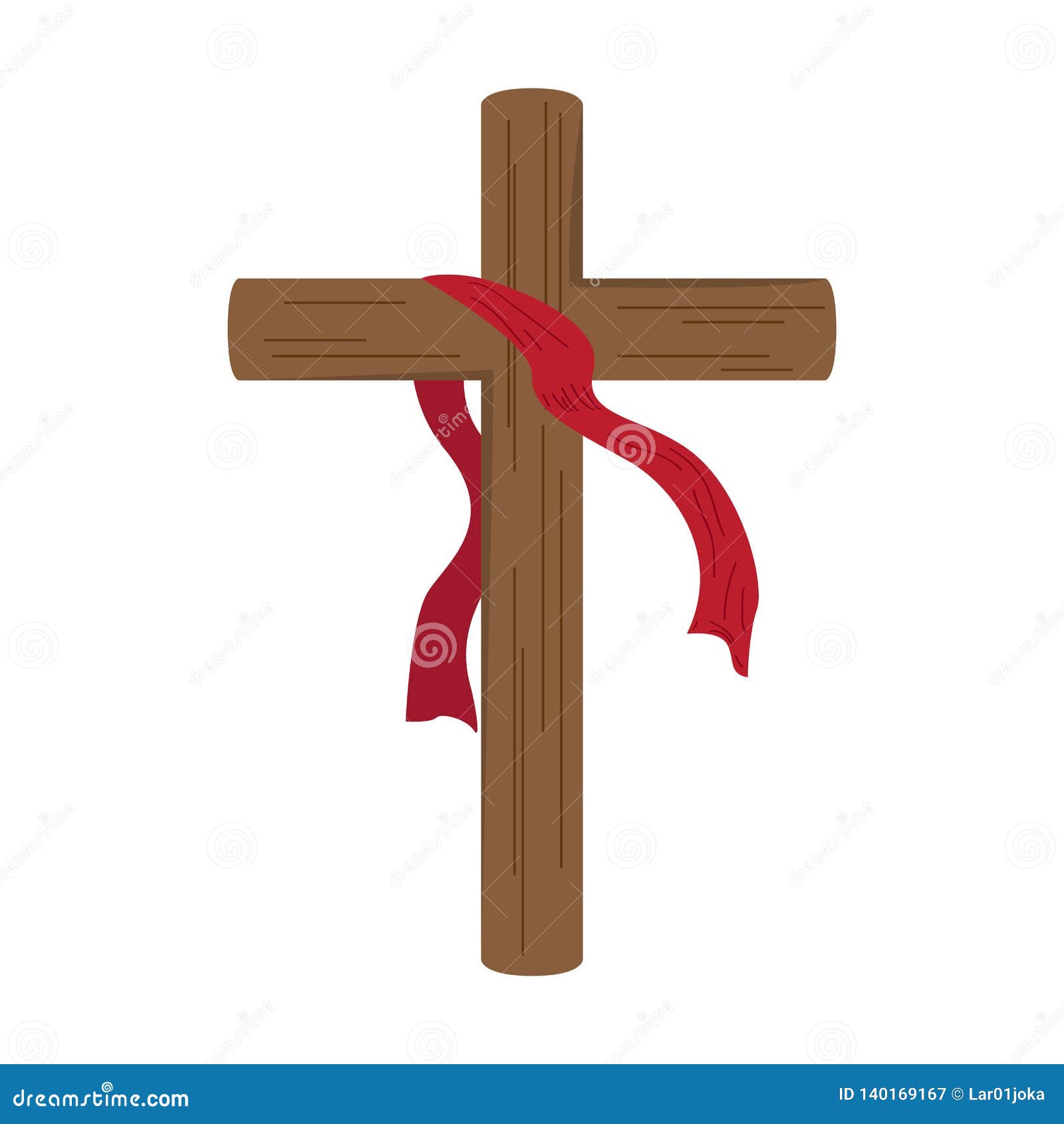 Cross with a red cloth stock vector. Illustration of christianity ...