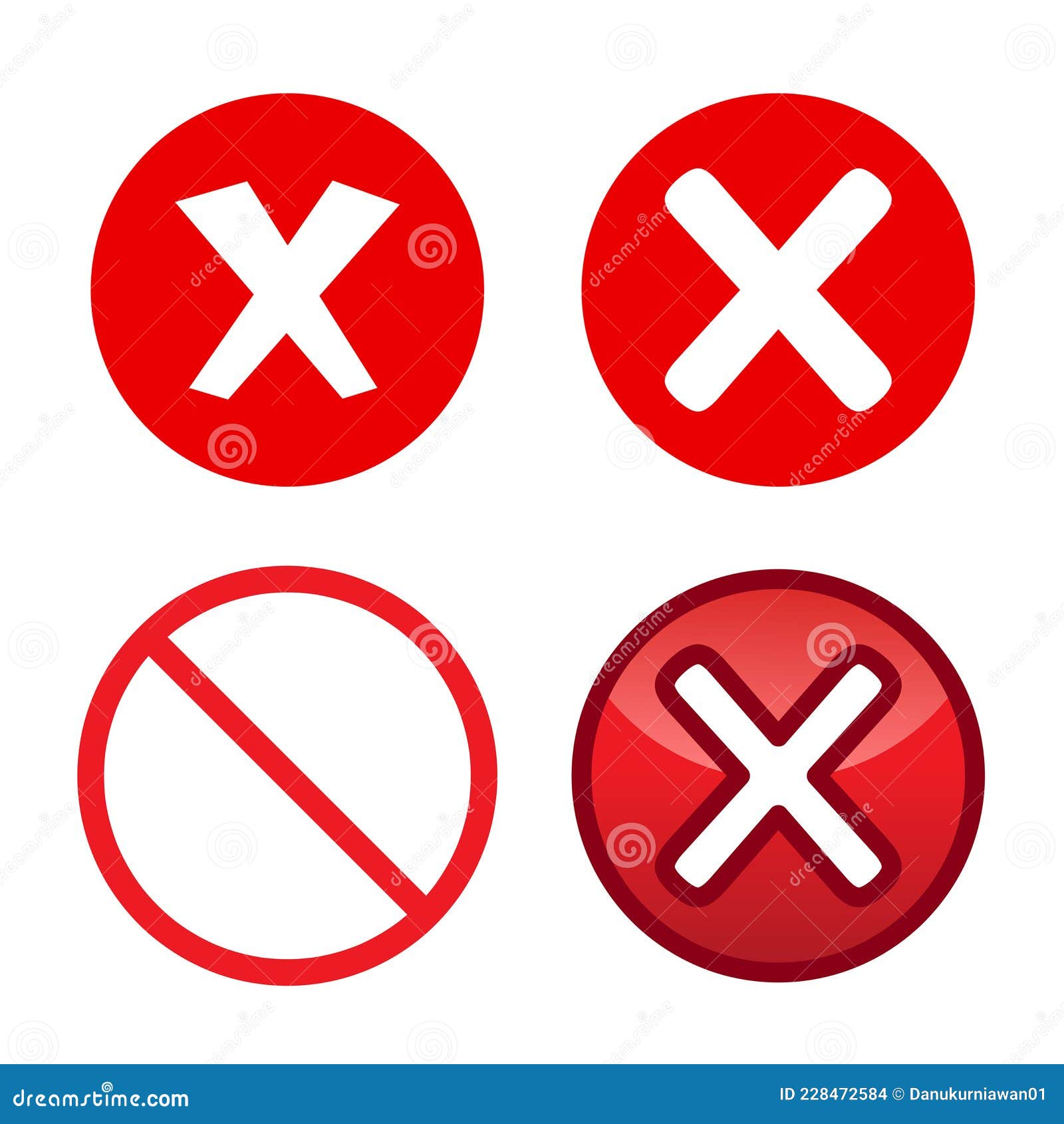 Exit Cross Sign Element. Red X Icon Isolated On White Background ...