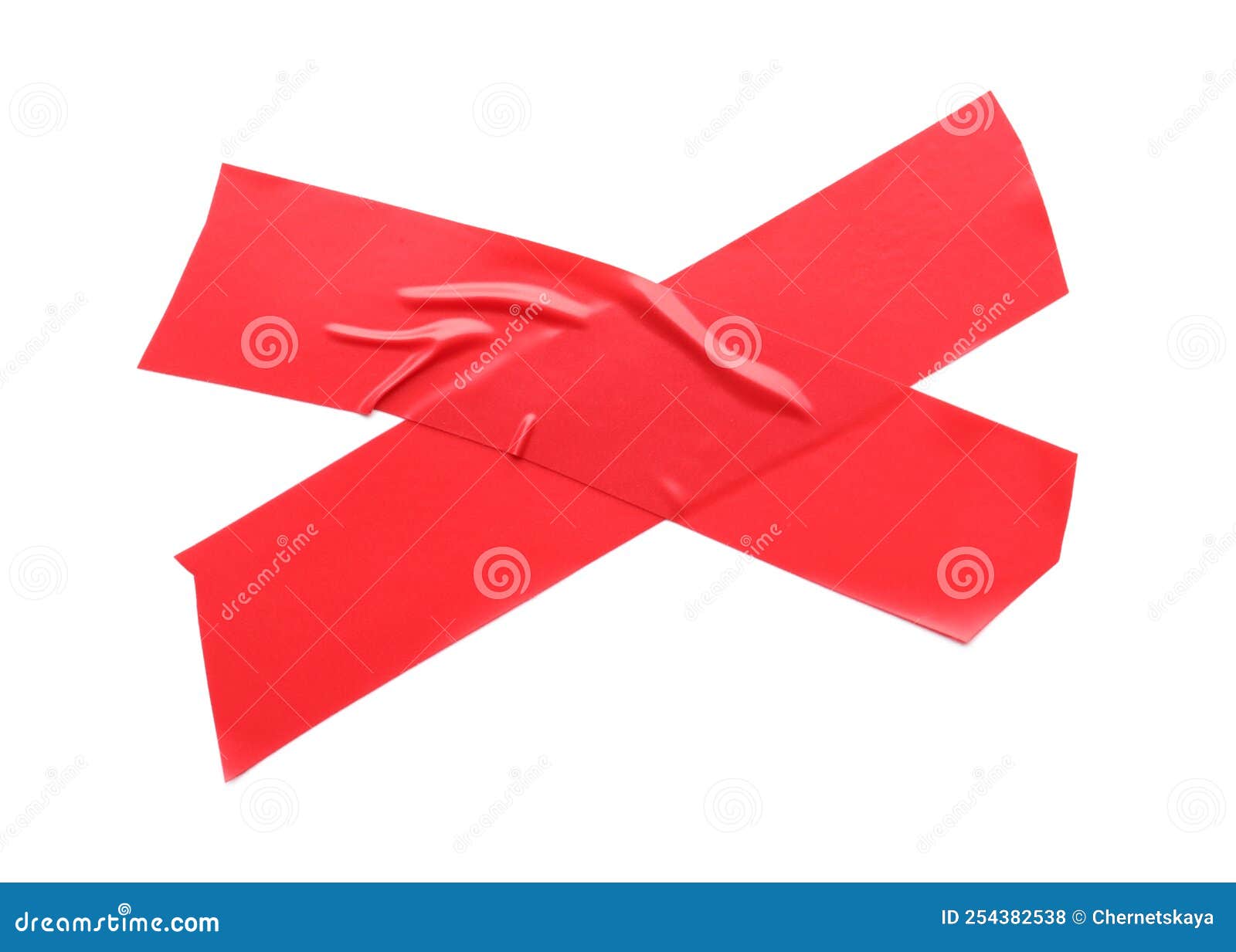 Cross of Red Insulating Tape Isolated on White, Top View Stock Photo ...