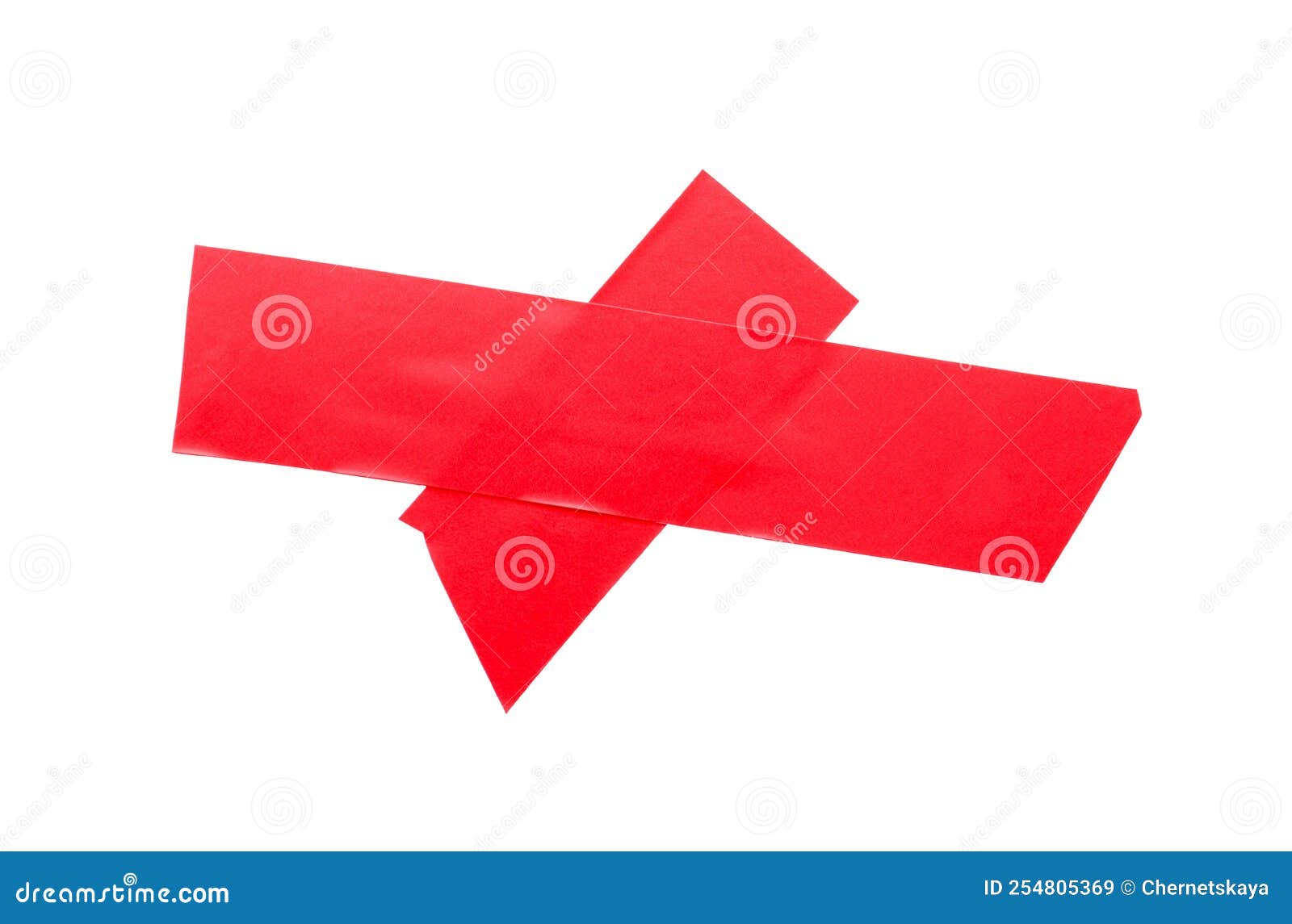 Cross of Red Insulating Tape Isolated on White, Top View Stock Image ...