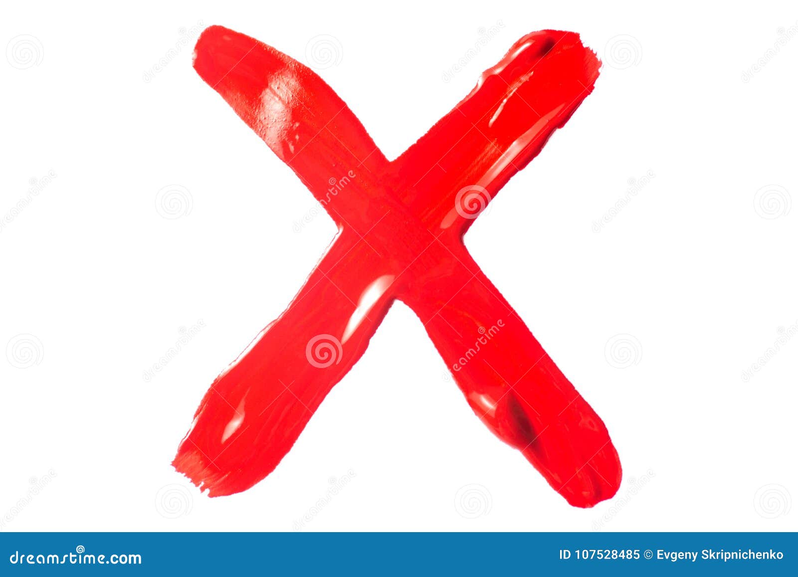 Cross red paint stock image. Image of mark, color, grungy - 107528485