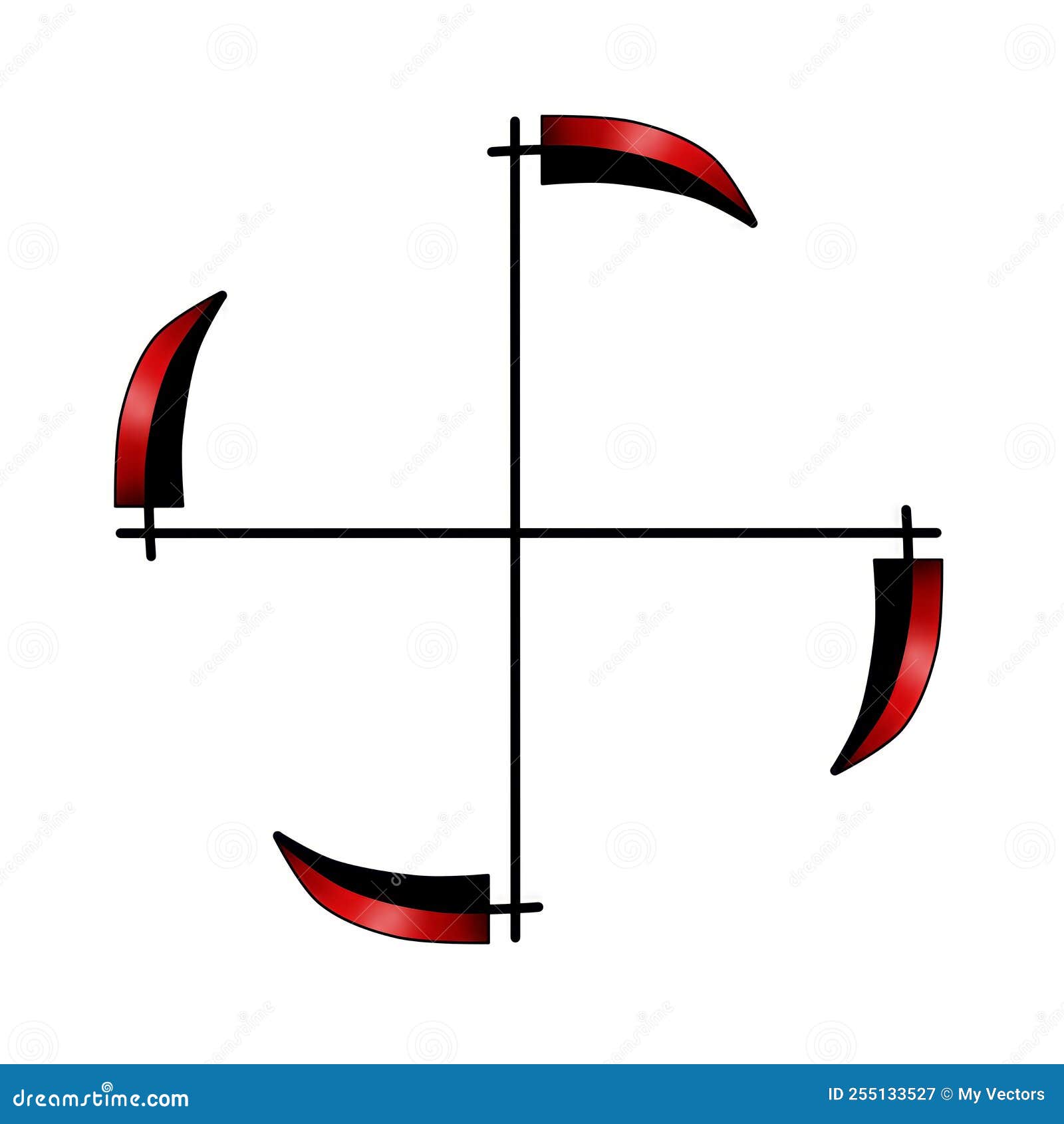 Cross Red Scythe stock illustration. Illustration of icon - 255133527