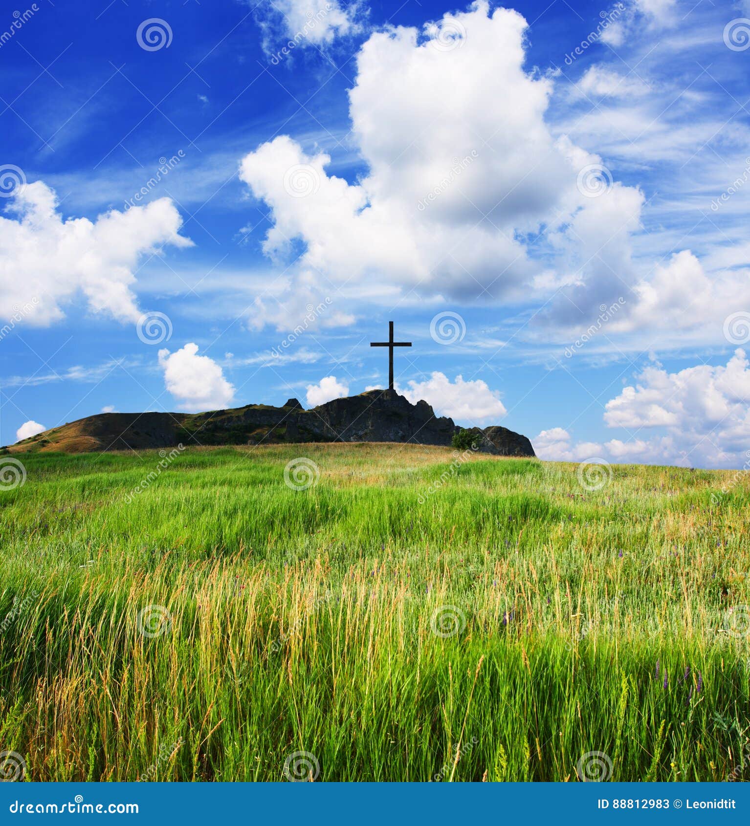 Cross stock image. Image of outdoor, mountain, beautiful - 88812983