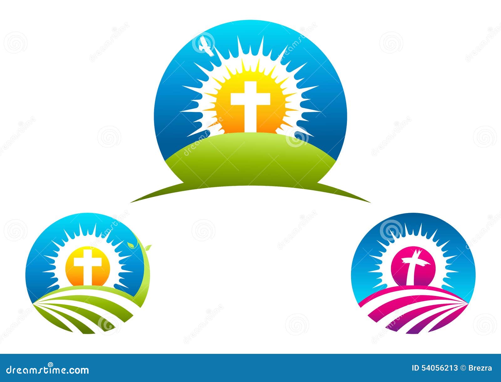 Cross Of Religious Words. Christian Symbol Cartoon Vector ...