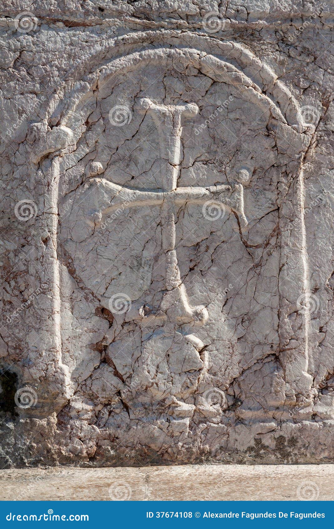 Cross in Rhodes Island Greece Stock Photo - Image of island, plaque ...