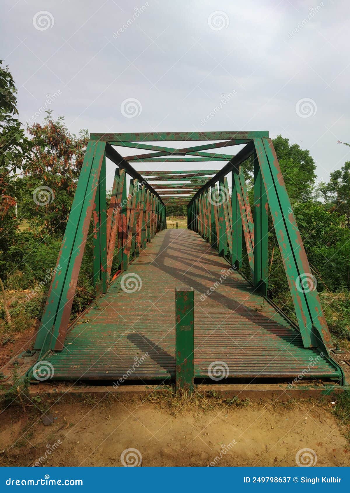 Cross River Bridge and Iron Structure Stock Stock Image - Image of ...