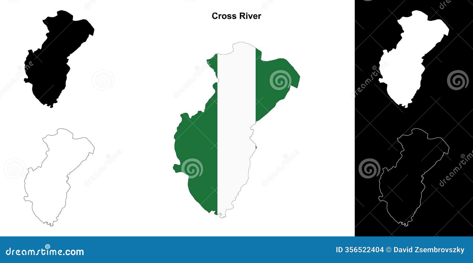 Cross River outline map stock illustration. Illustration of contour ...