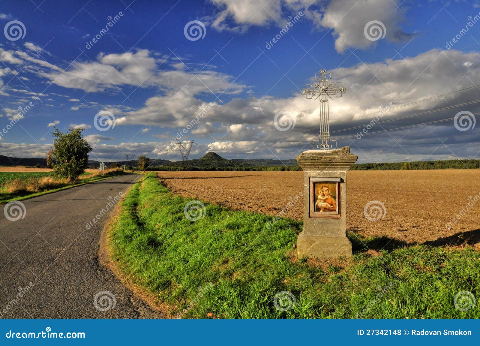 Cross the road stock photo. Image of clouds, grass, rural - 27342148