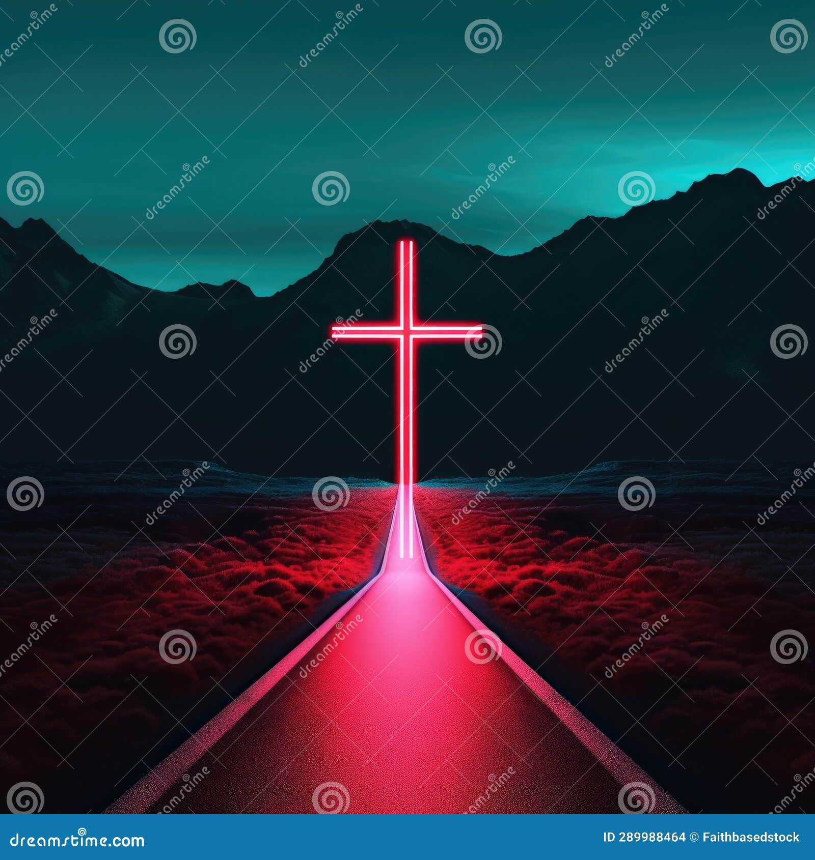 Cross on the Road. Conceptual Image Stock Illustration - Illustration ...