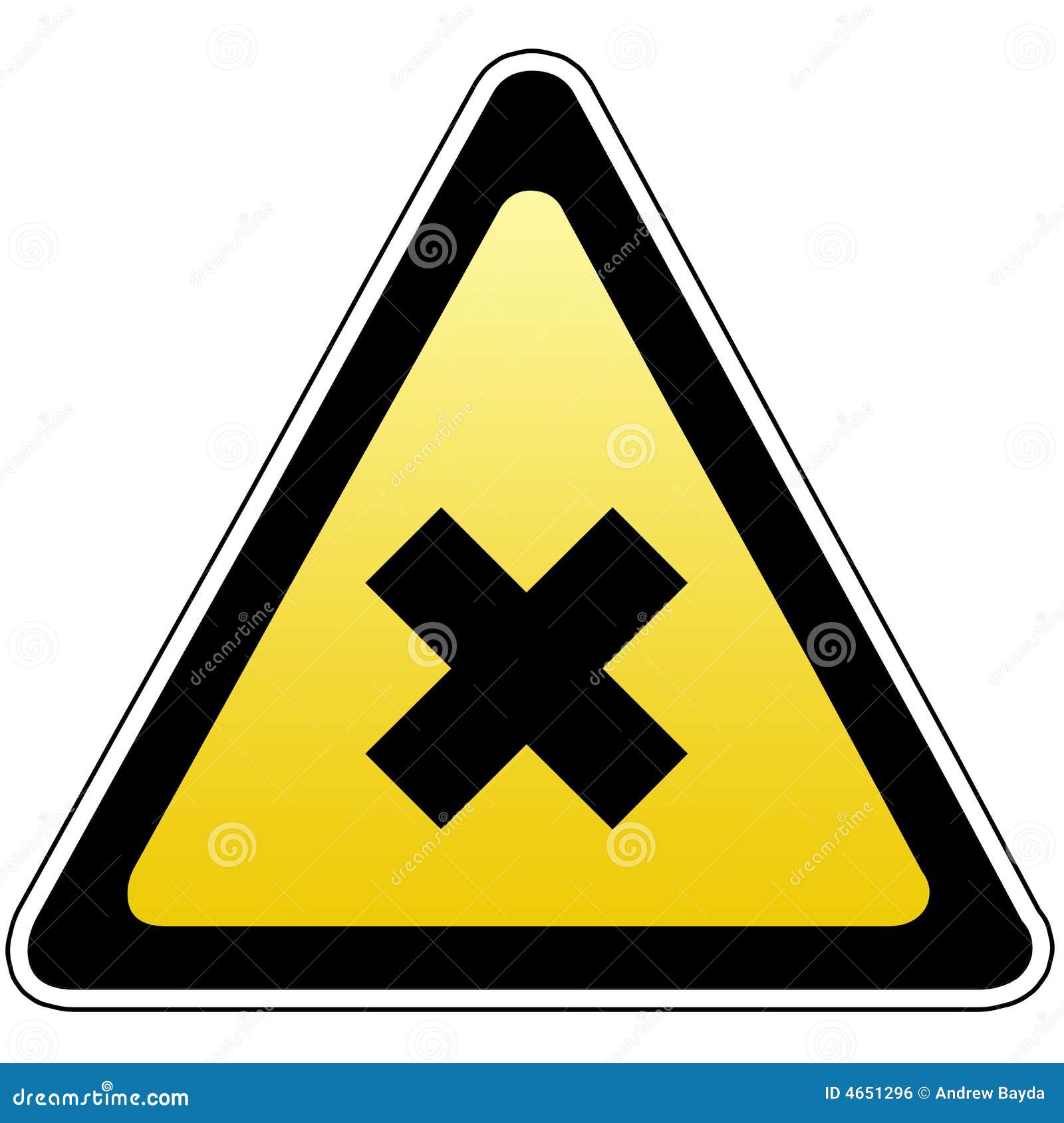 Cross road sign stock vector. Illustration of roadsign - 4651296