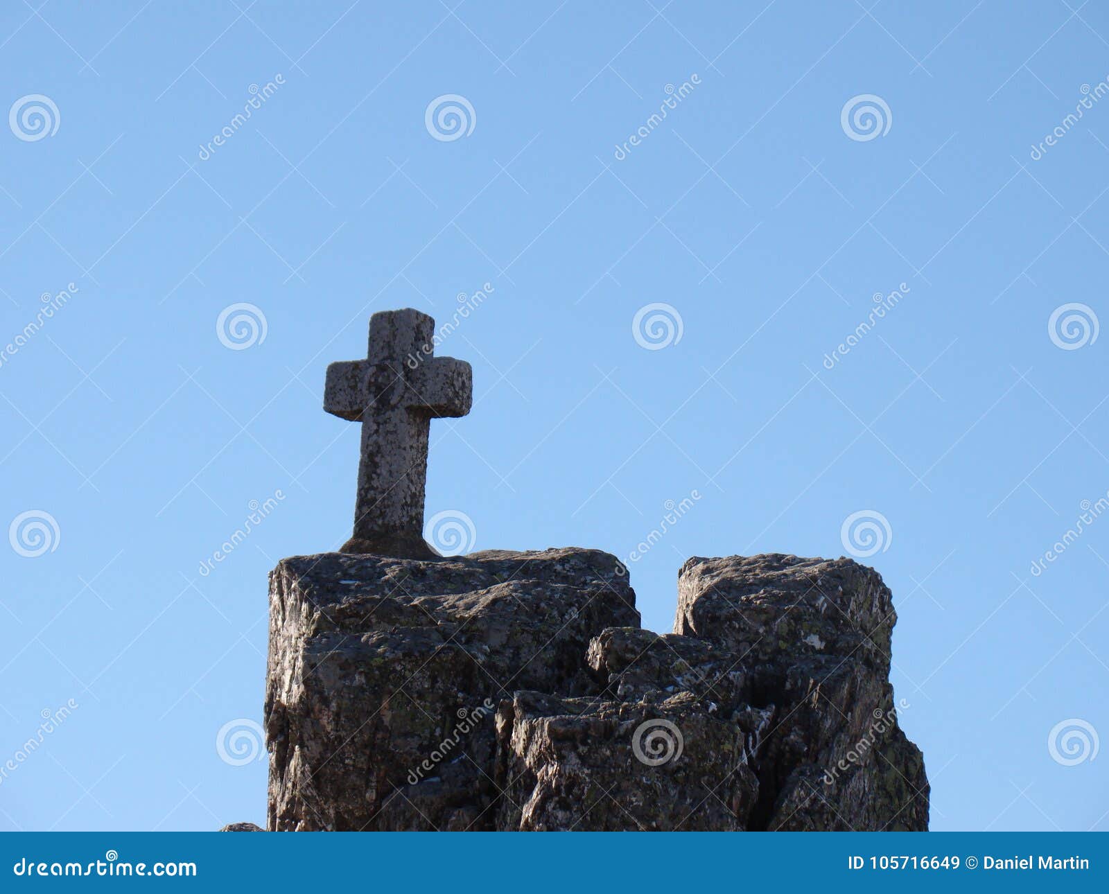 Cross on a rock close-up stock image. Image of rocks - 105716649